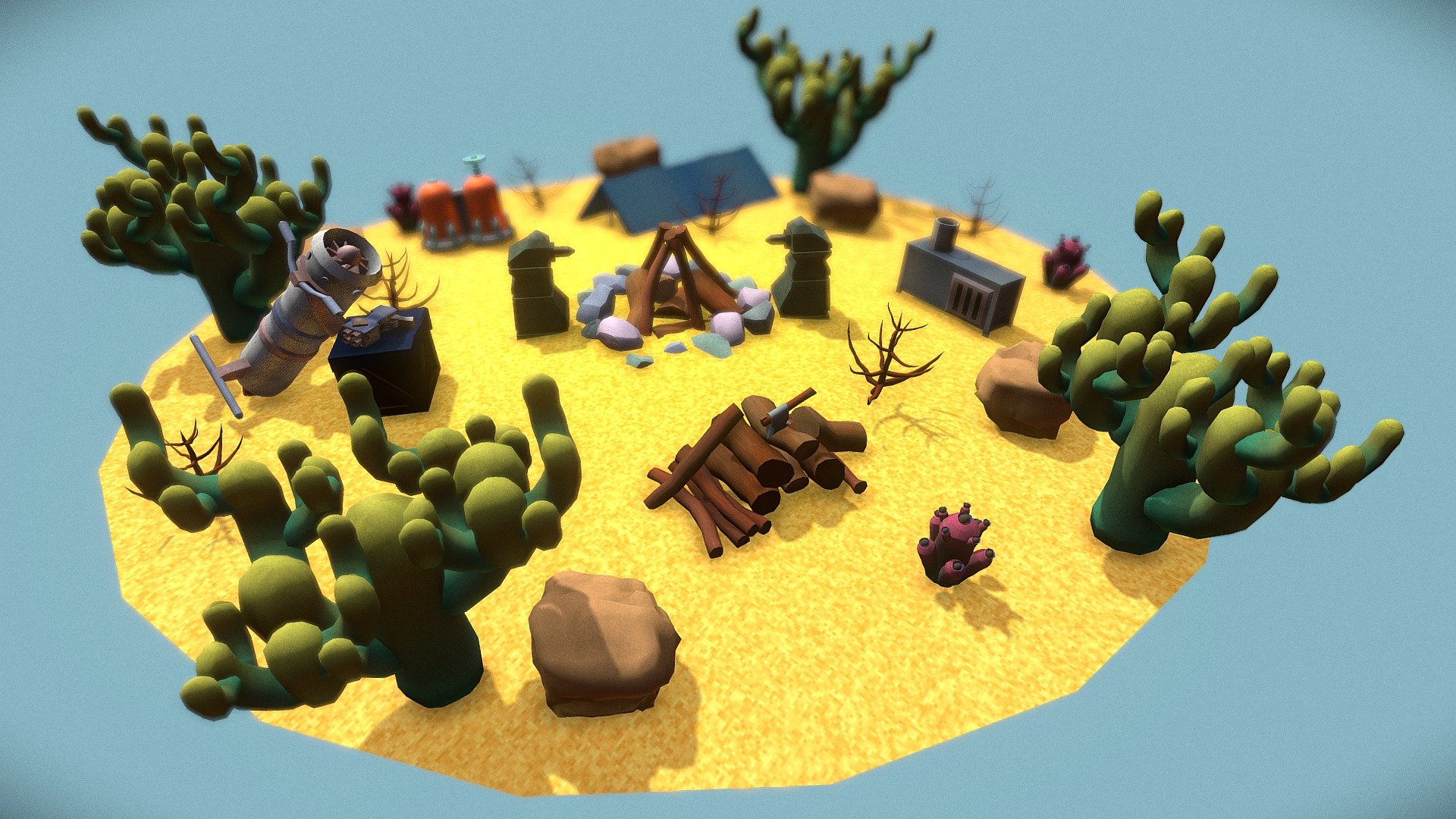 Sci-fi Desert - 3D model by Nate Lawler Art (@NateLawlerArt) [bd53a52 ...