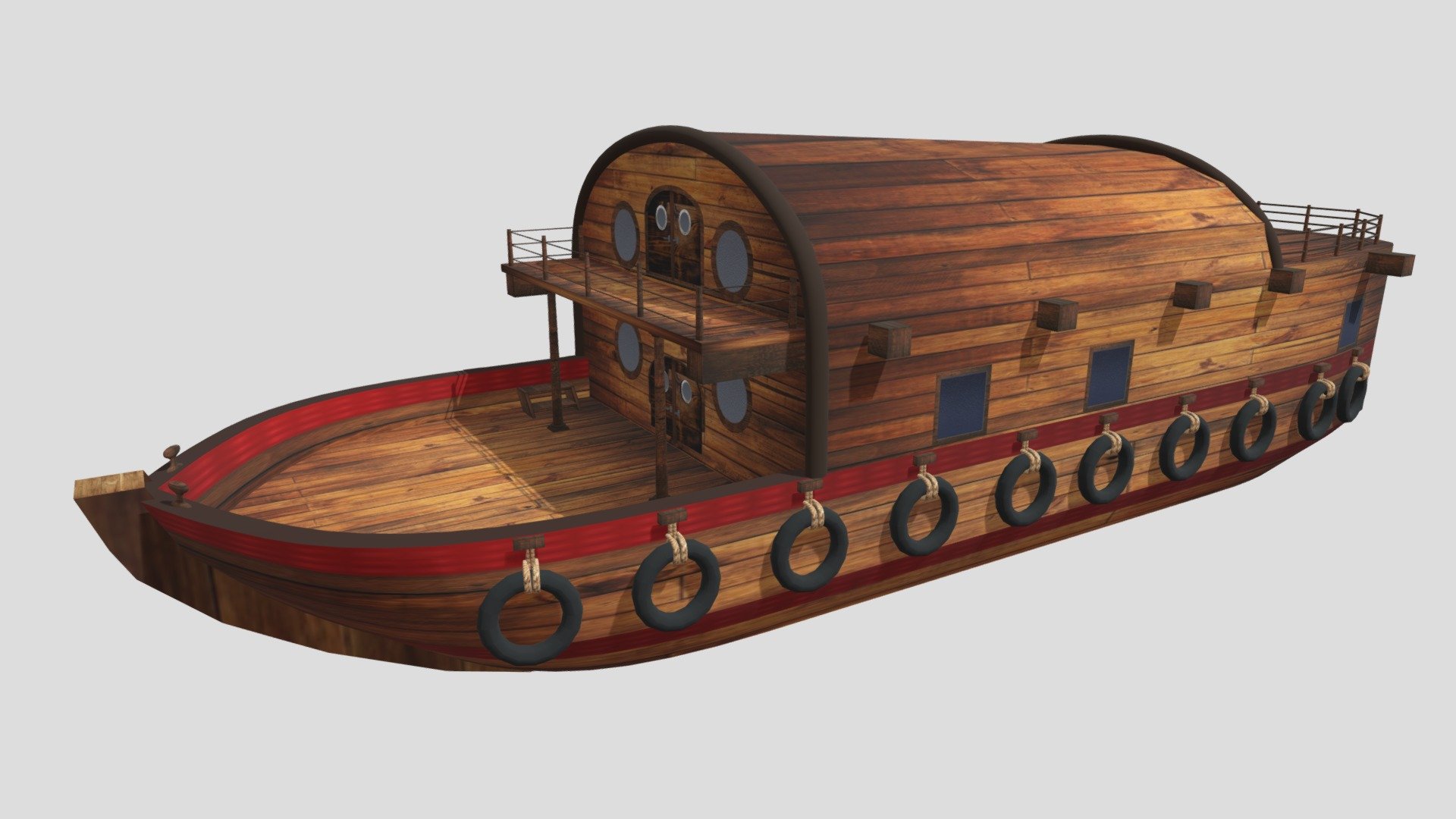 Houseboat - Download Free 3D model by gogiart (@agt14032013) [bd58a4e] - Sketchfab