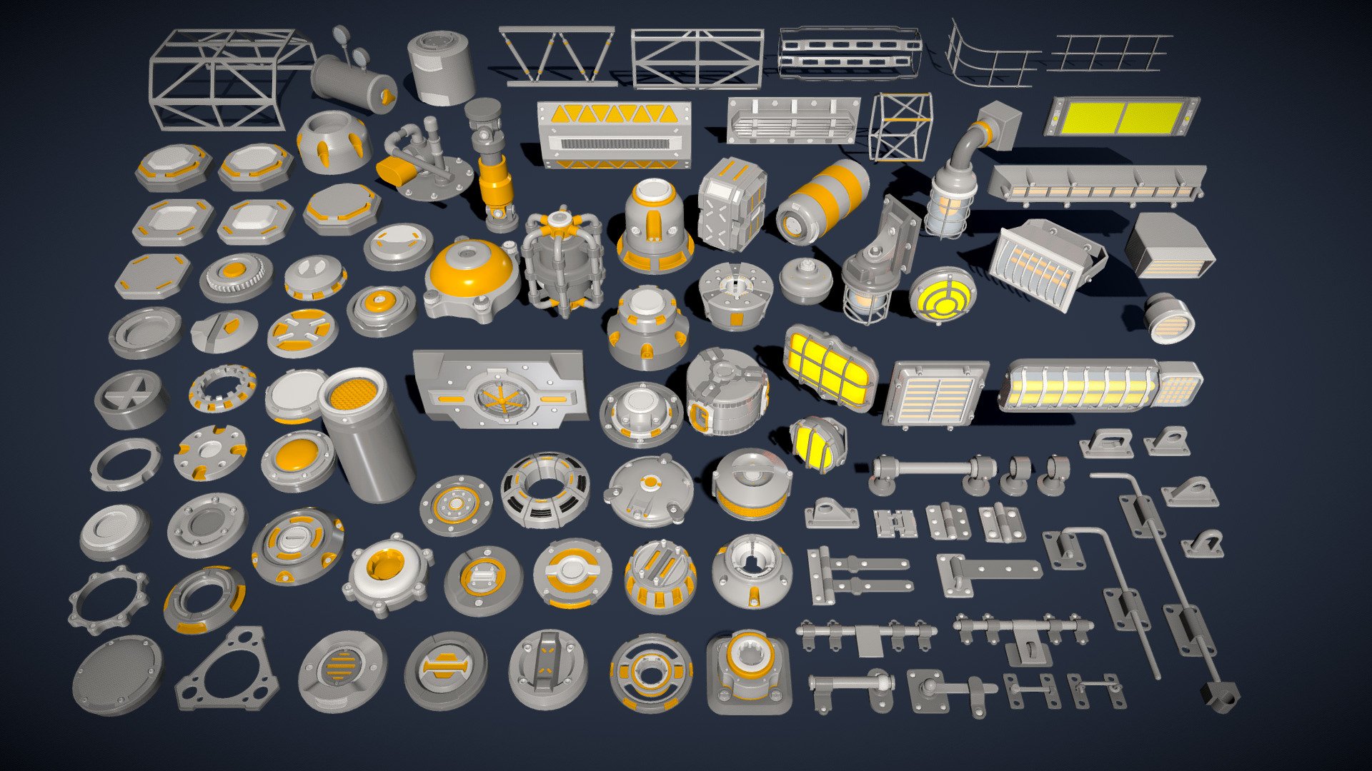 Industrial Kitbash - 11 - 100 pieces - 3D model by 3d.armzep [bd5a4d5 ...