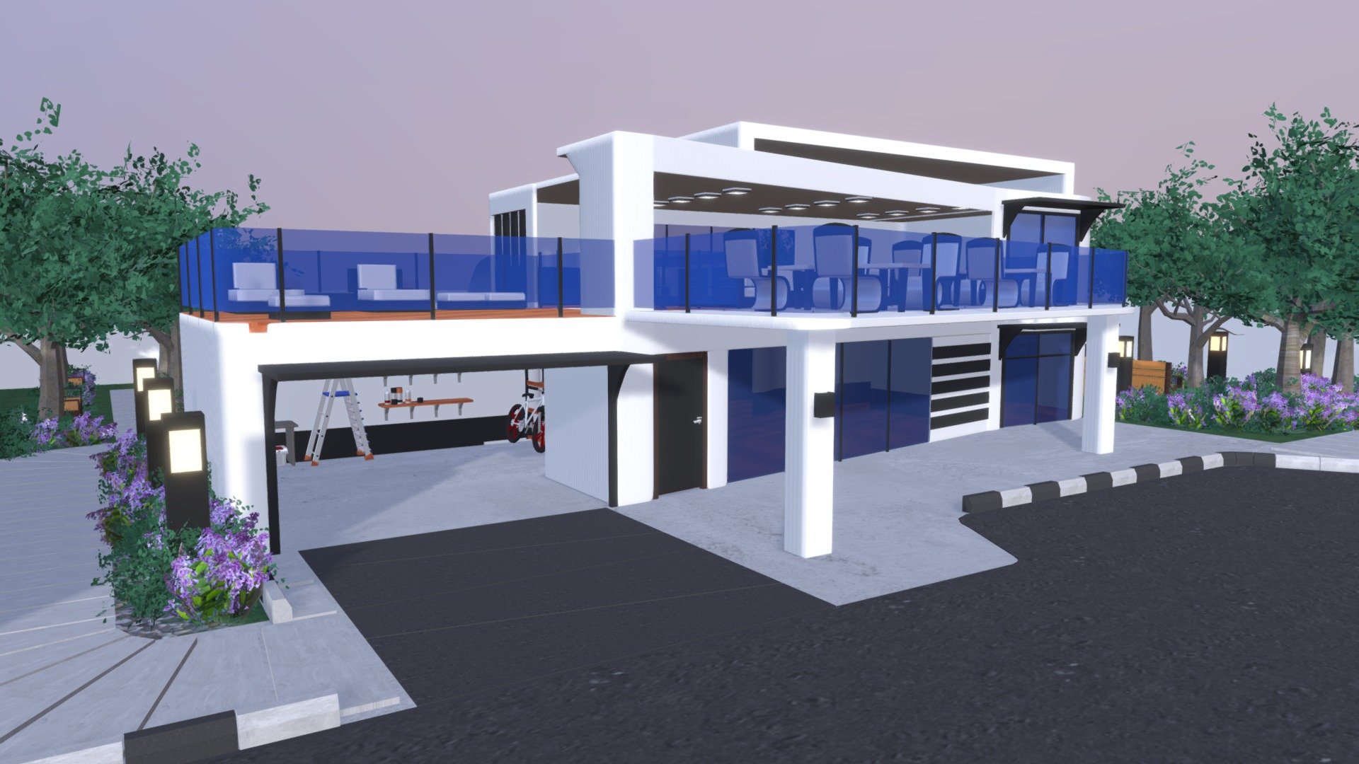 Minimalist House Scene Architecture Design - Download Free 3D model by ...