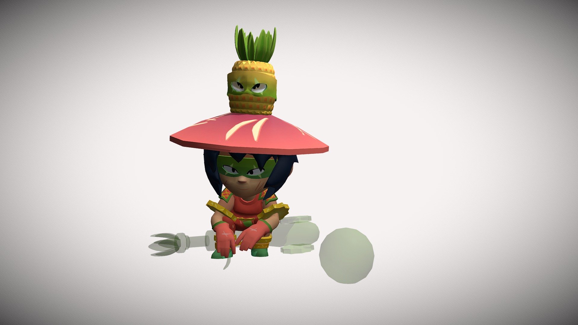 SUPER BIBI Pineapple - 3D model by Noxazel [bd64092] - Sketchfab