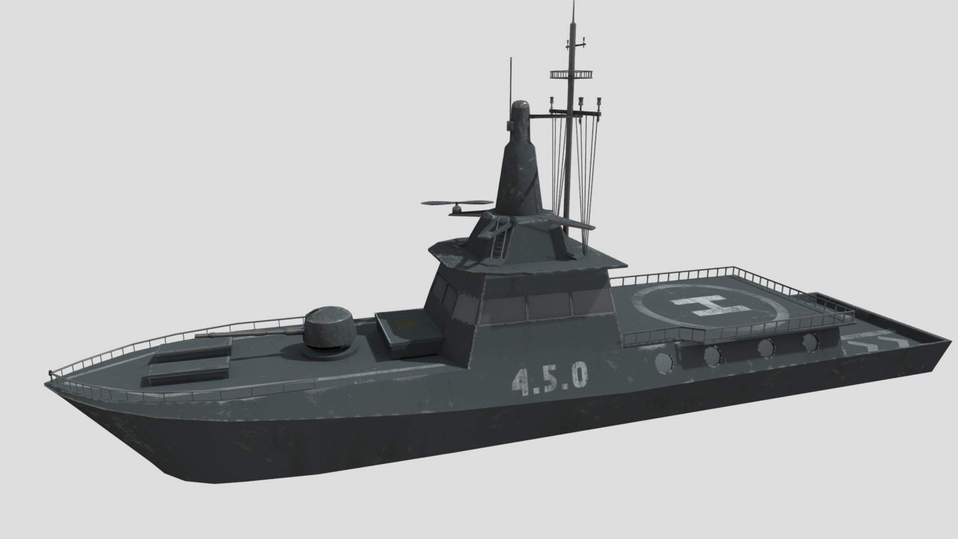 MILITARY ROCKET BOAT with PBR Material - 3D model by Olexandr ...