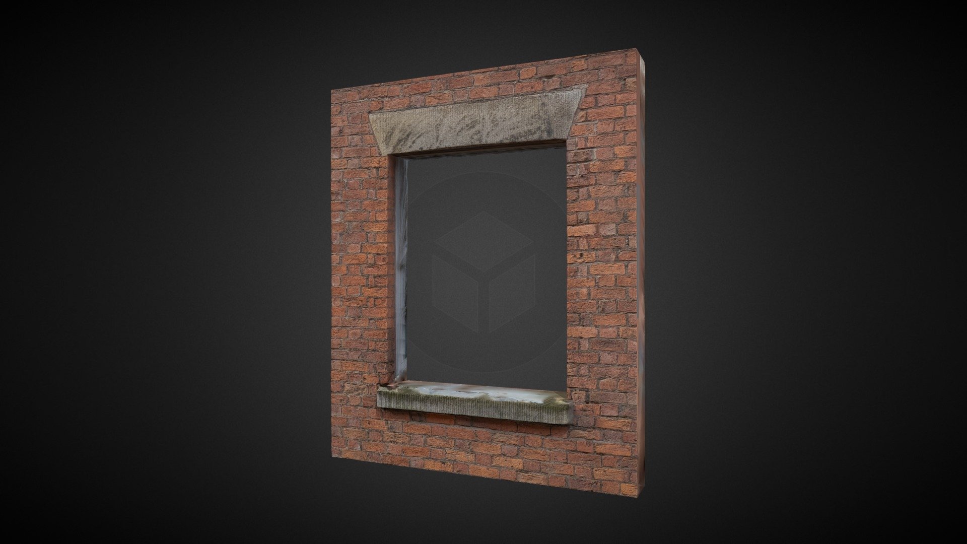 Modular British Brick Industrial Factory Window - Download Free 3D ...