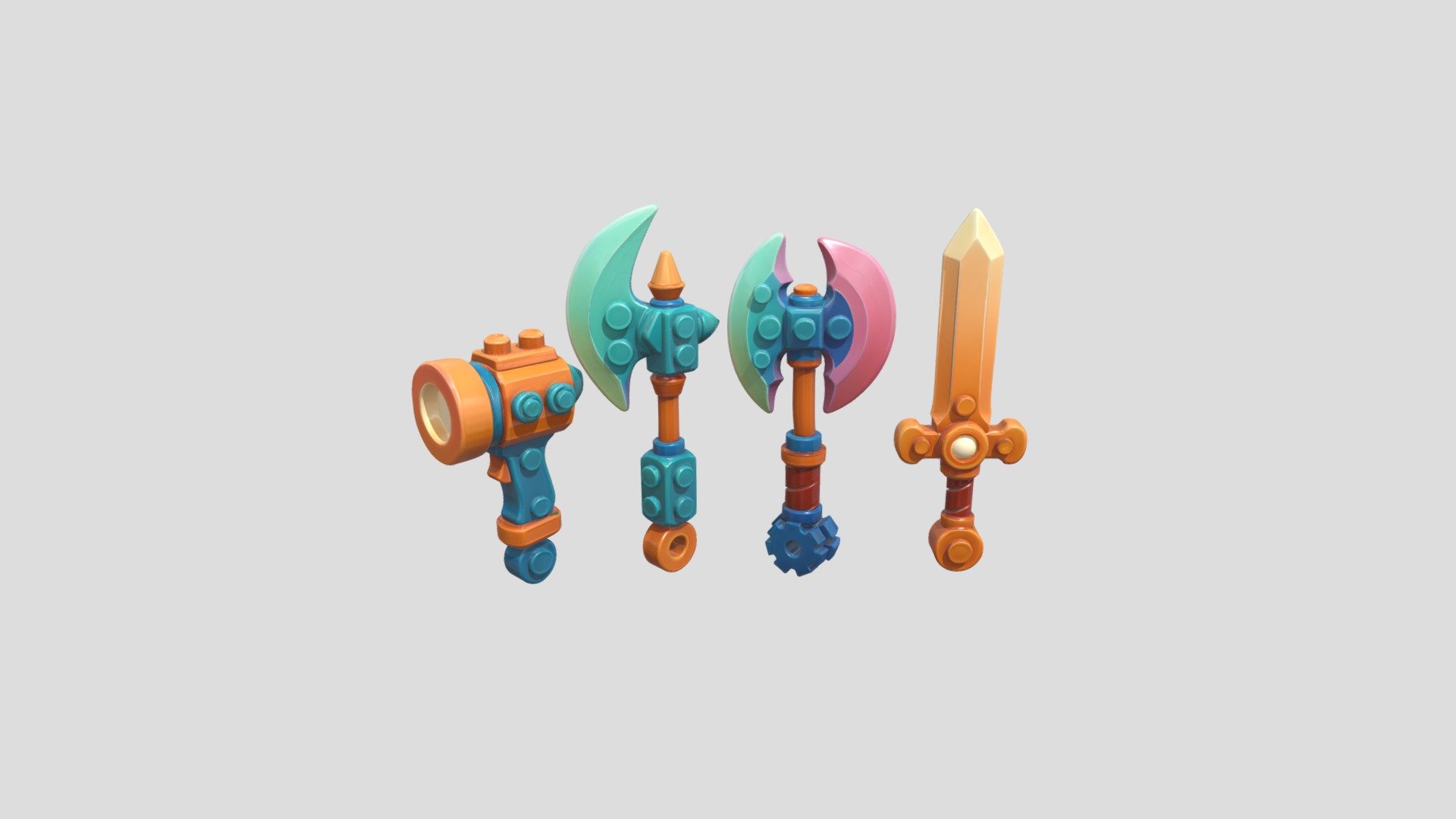 weapon Fantasy Sword and Mace - Download Free 3D model by klrxyz ...