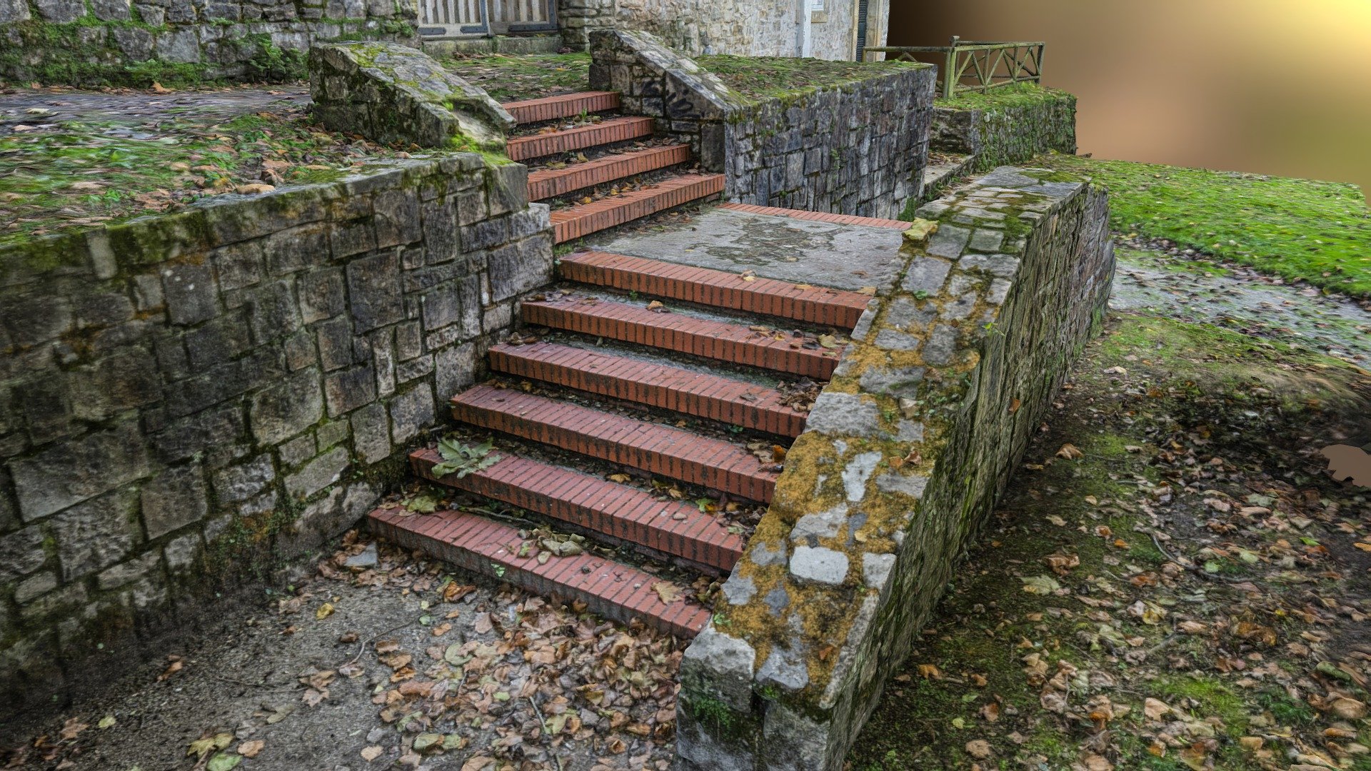 Brick stairs over stone wall scan - Buy Royalty Free 3D model by Miguel ...