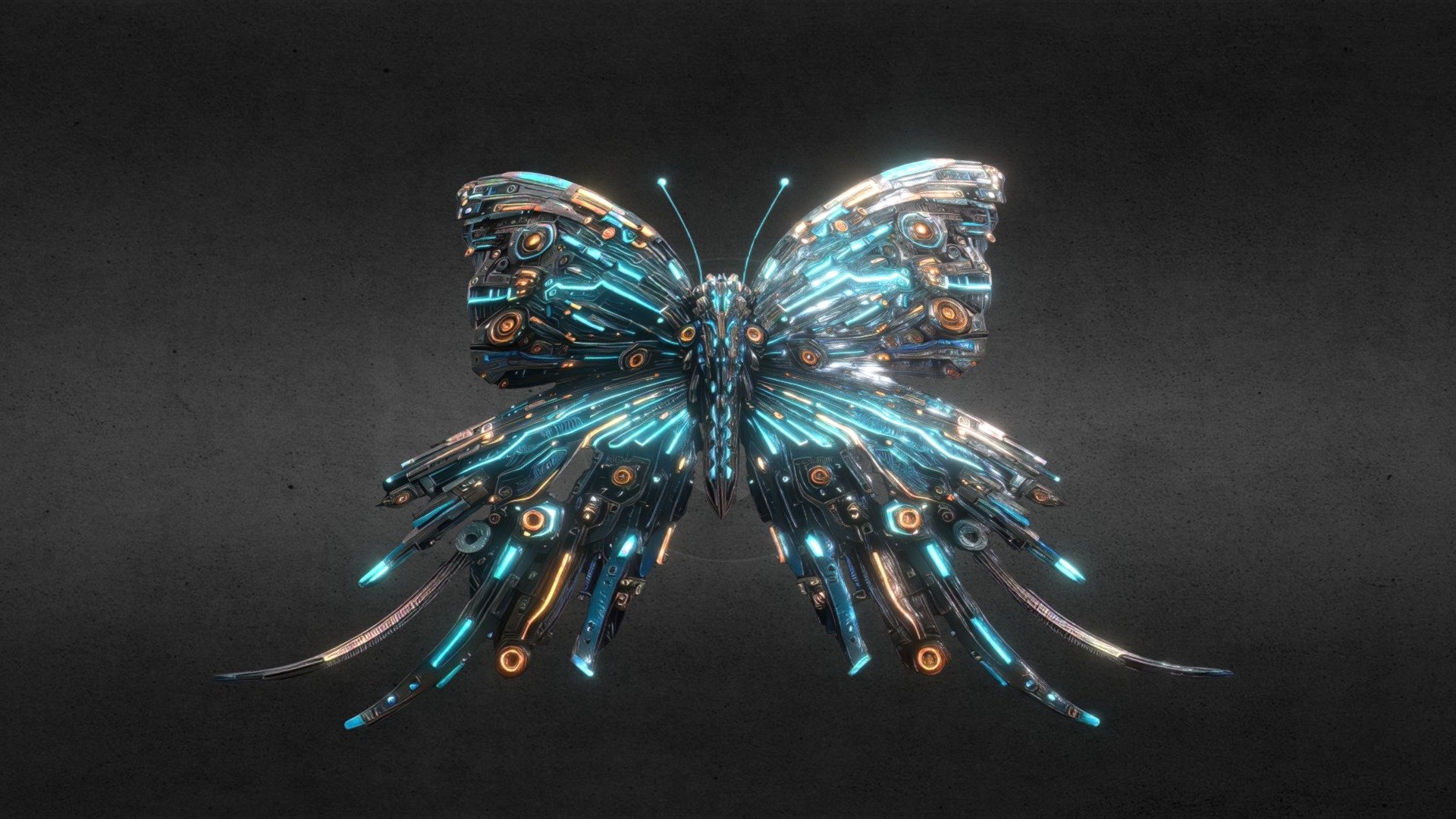 Cyber scifi butterfly (2.5D) - Buy Royalty Free 3D model by endike ...