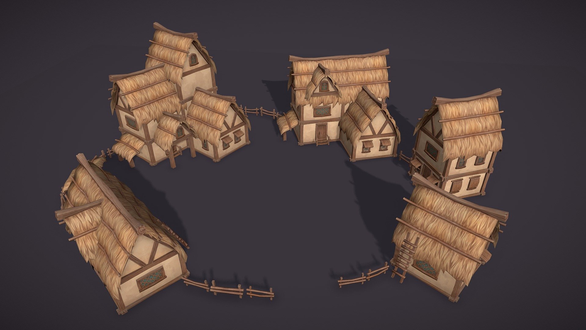 Thatched houses constructor - 3D model by cattleya [bda7ca2] - Sketchfab