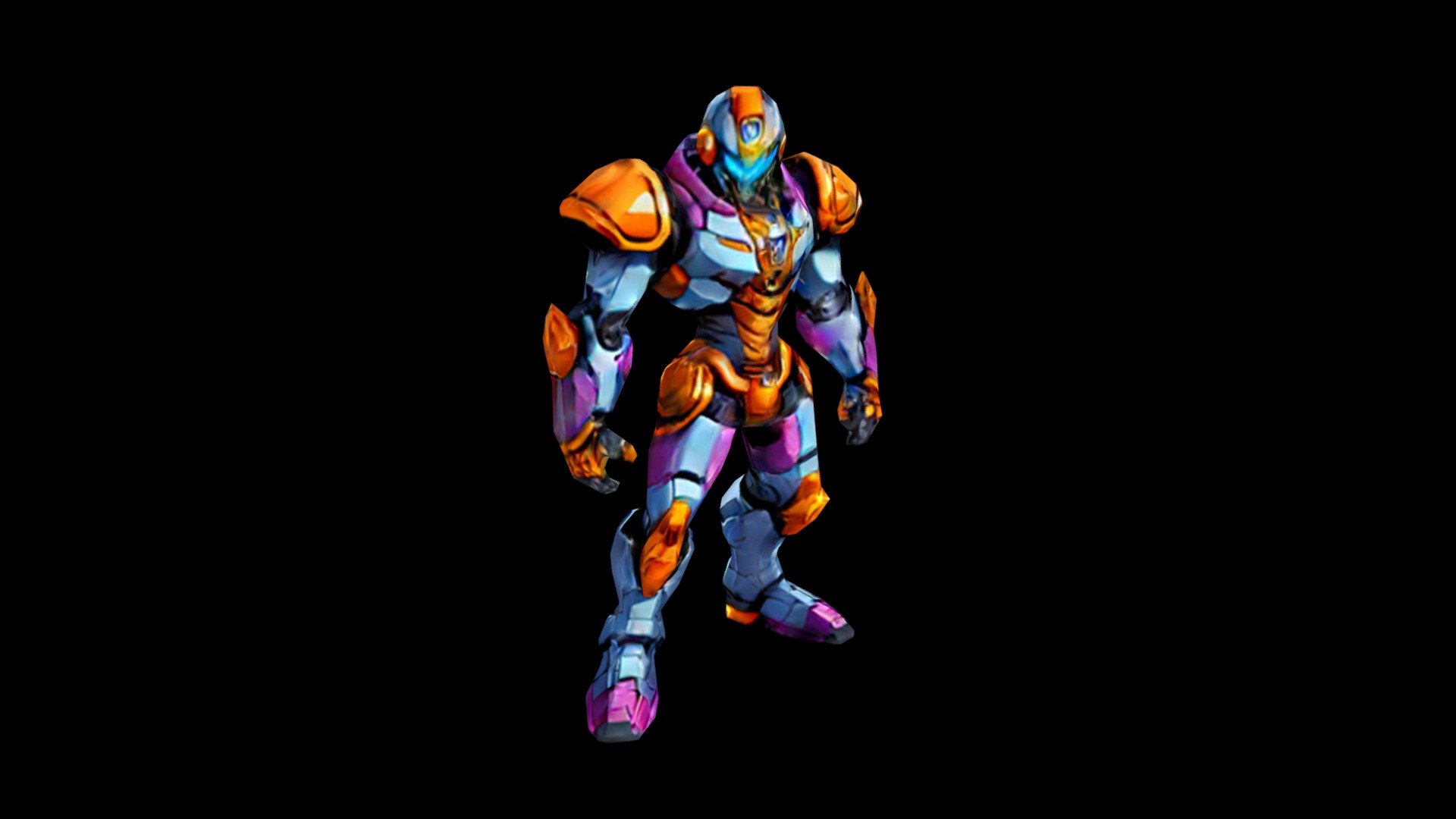 An animated image of an orange and blue humanoid - Download Free 3D ...