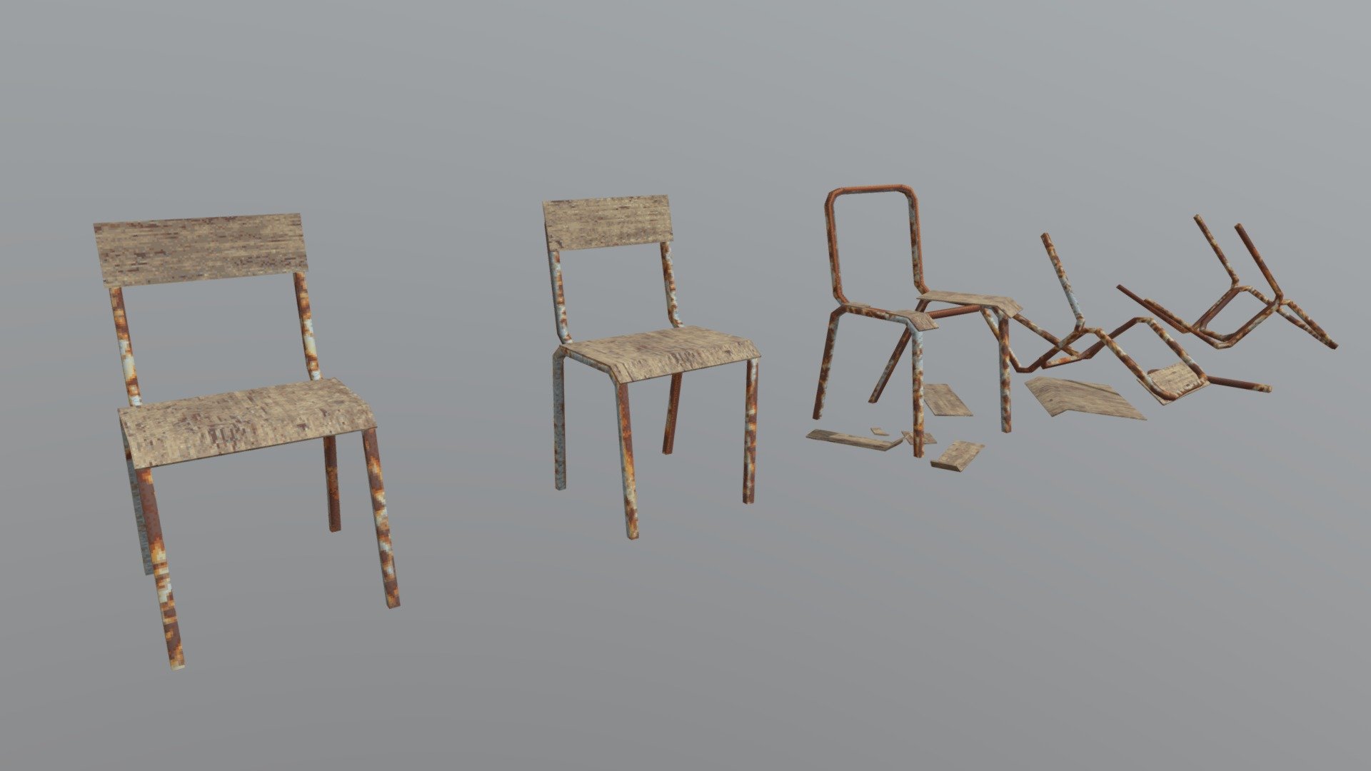 PSX PS1 Rusty School Chairs Asset Pack - Buy Royalty Free 3D model by ...