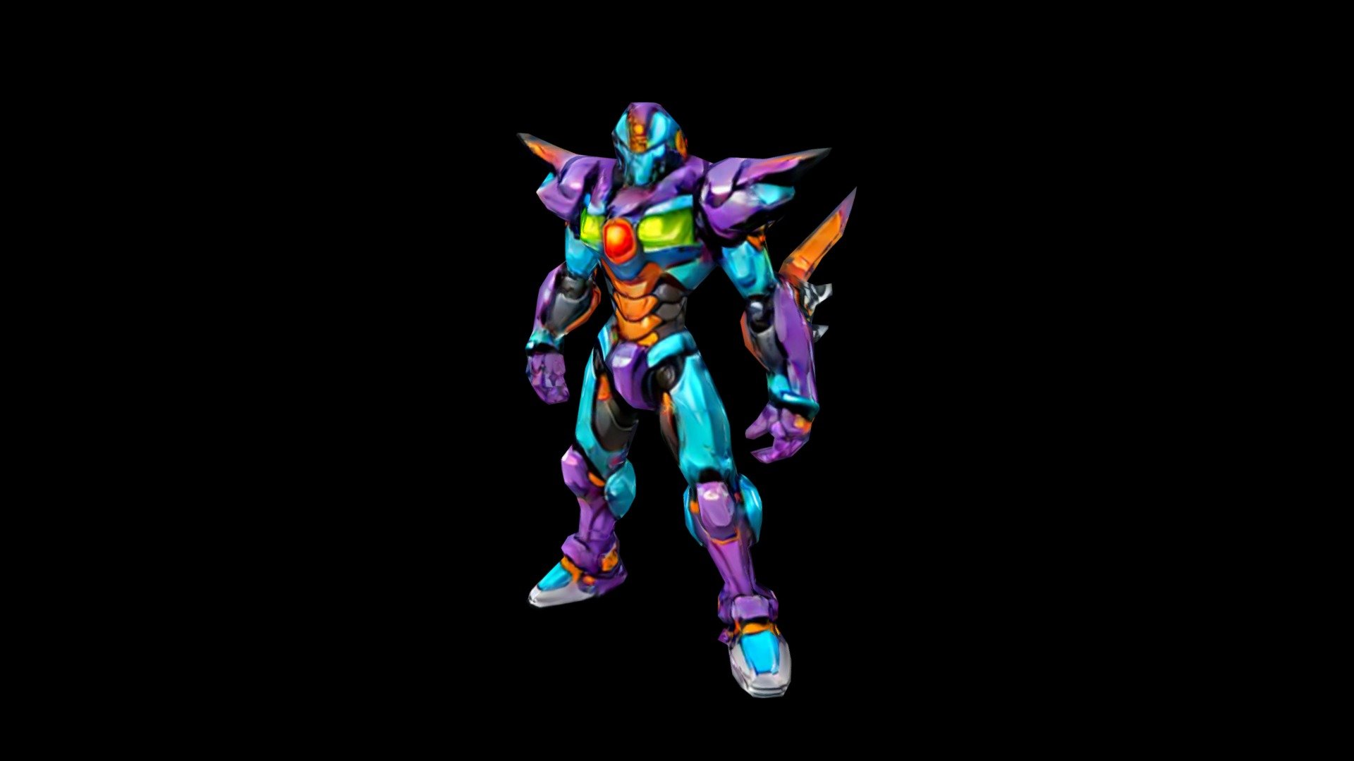An illustration of a blue and purple robot stand - Download Free 3D ...