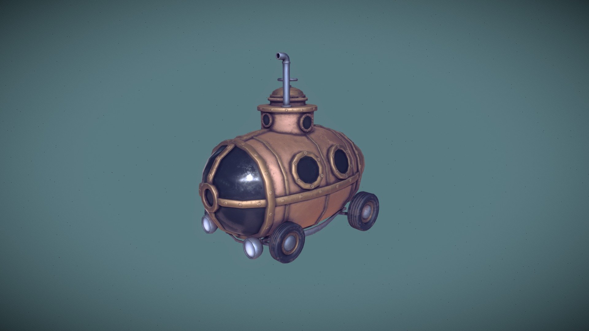 Submarine on Wheels - 3D model by lychee (@lycheee) [bdb2c71] - Sketchfab