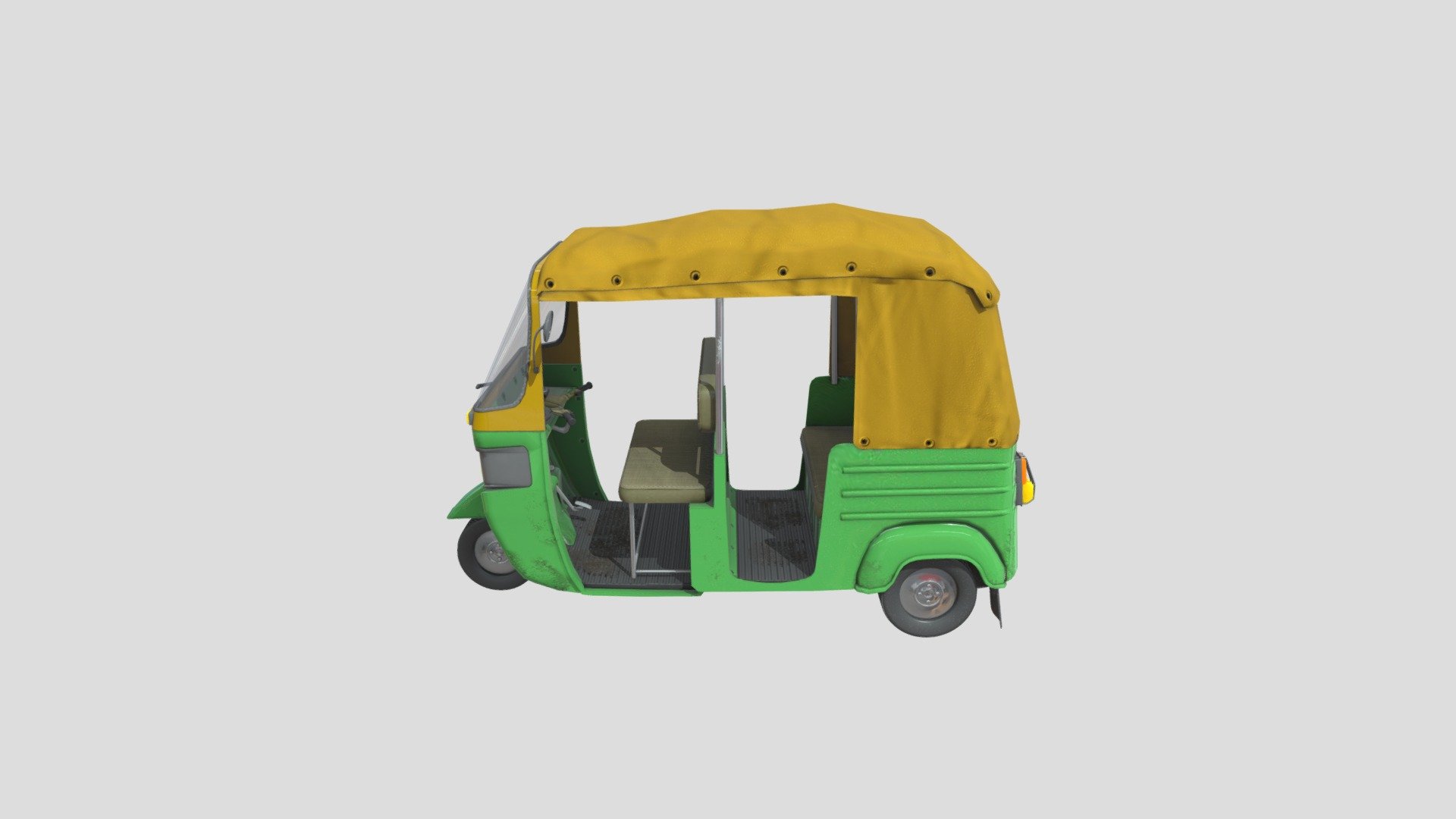 Vehicle - Auto rickshaw (Orange - Green) - Buy Royalty Free 3D model by ...