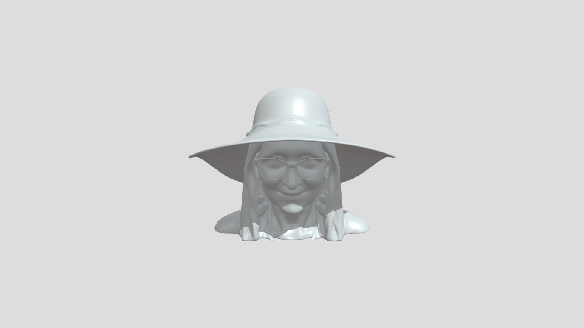 Woman with straw hat and glasses - 3D model by soleroboo [bdb83ff ...