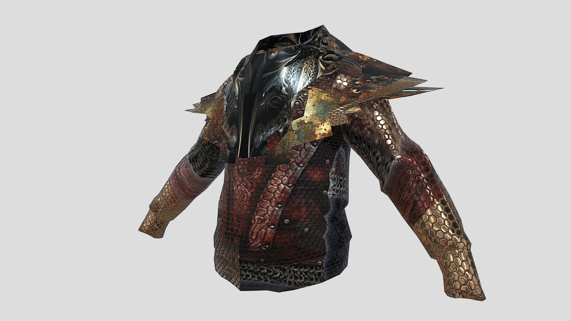 Armored "Slayer" Hoodie C - 3D model by smsi [bdb865a] - Sketchfab
