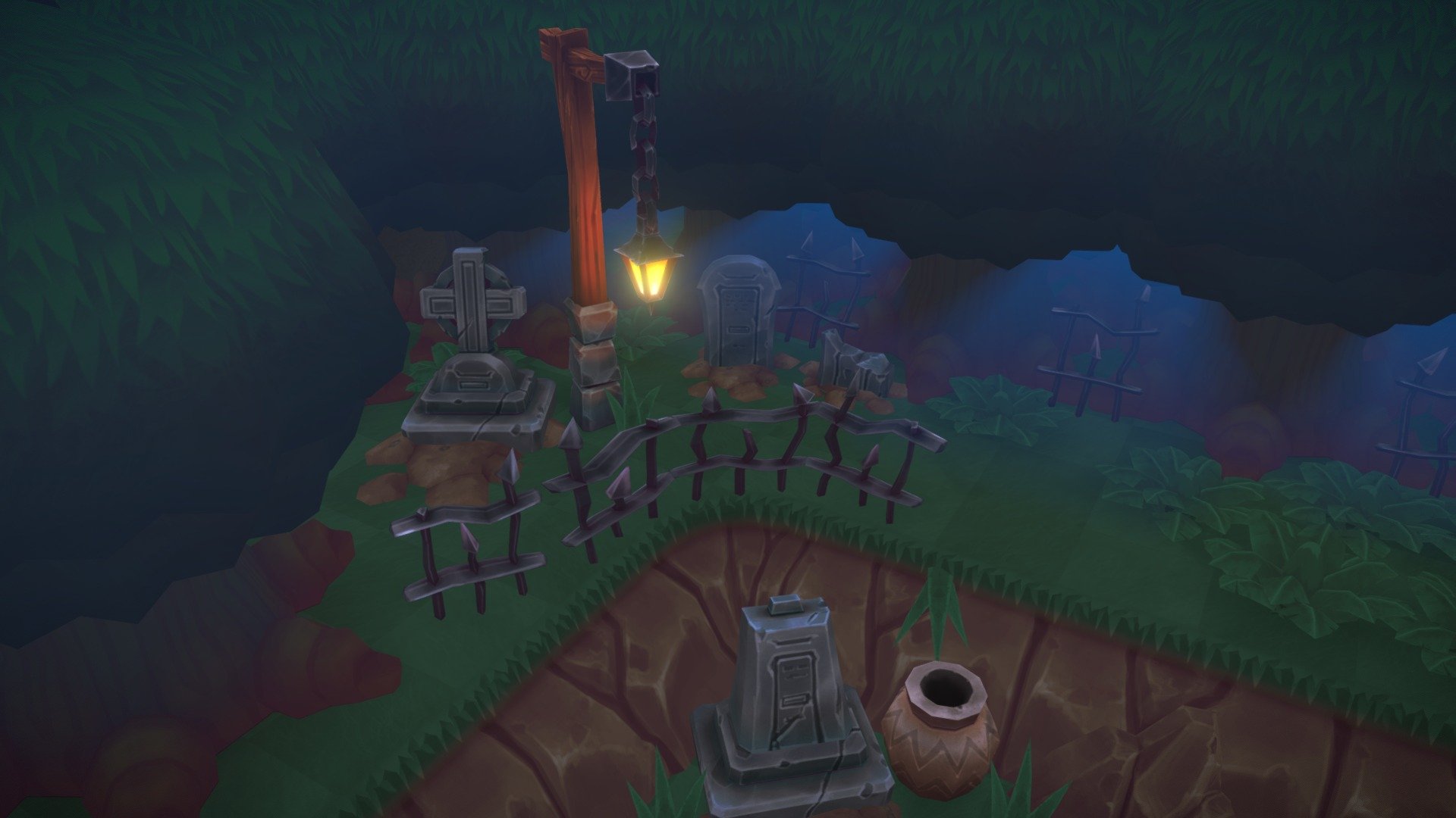 Stylized Fantasy Graveyard - 3D model by Perry (@anarkhy) [bdc538e ...