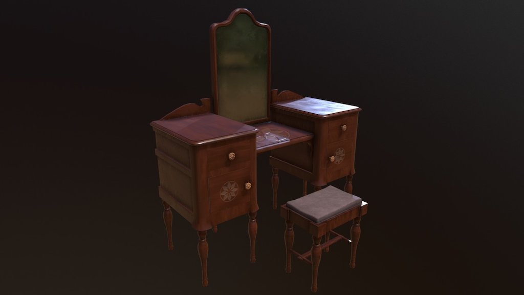 Antique Vanity - Game Asset - 3D model by GlitchWitch (@scaramouche ...