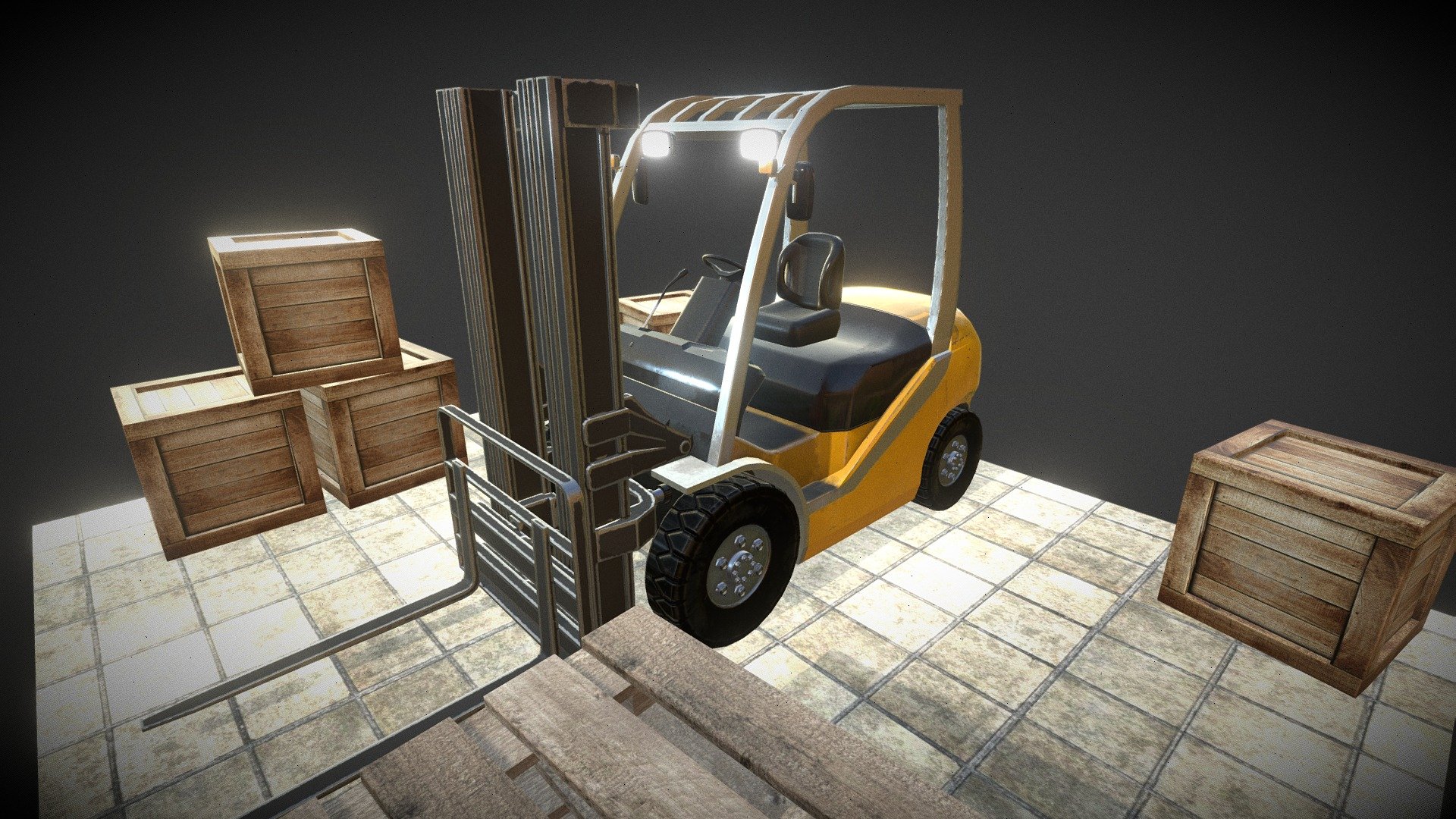 Modelo - lowpoly - Empilhadeira - 3D model by dalcezar [bdd36ab] - Sketchfab