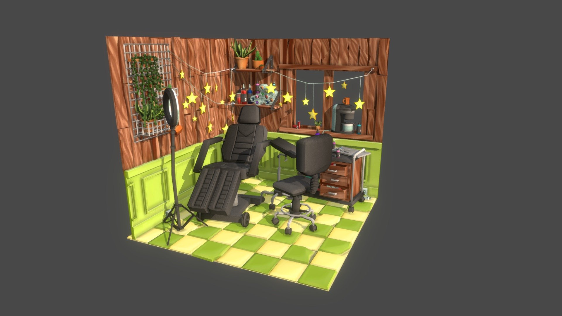 Tattoo parlor - DAECrib - 3D model by Aaricia Van de Voorde ...