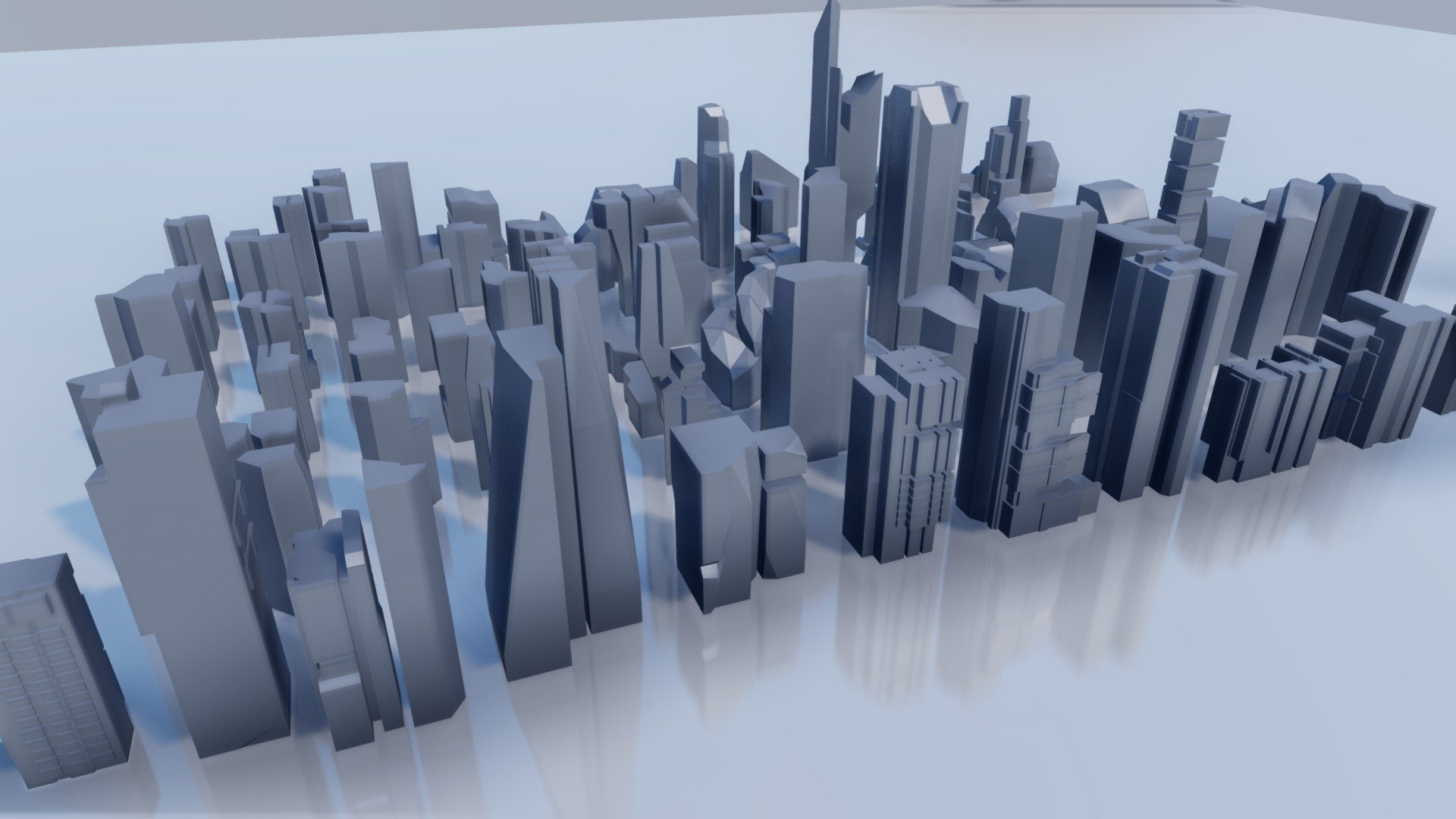 futuristic architecture set 28 - 3D model by ztrztr (@ztrztr3) [bdd8d42 ...