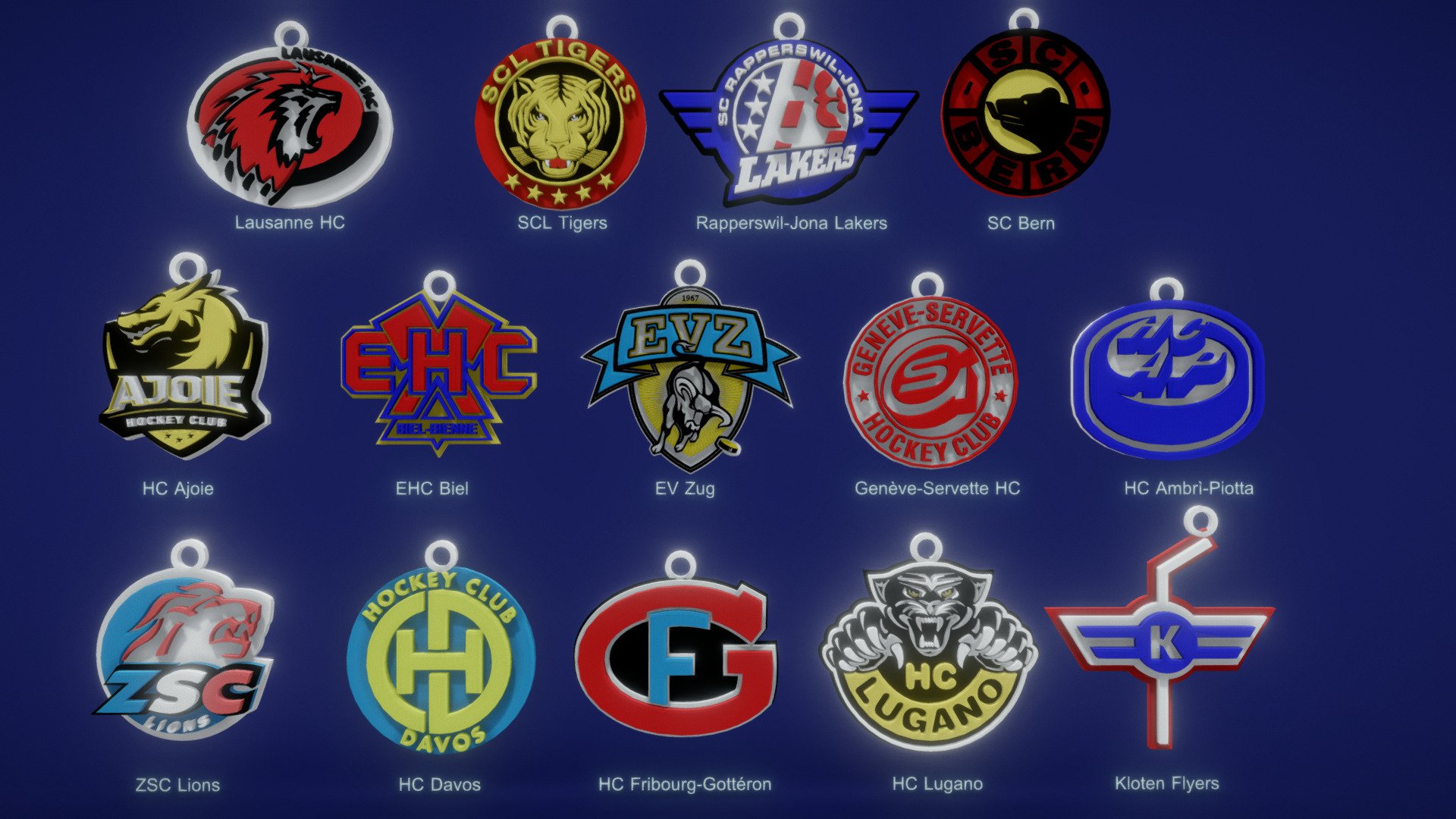 Swiss National League ice hockey teams printable - Buy Royalty Free 3D ...