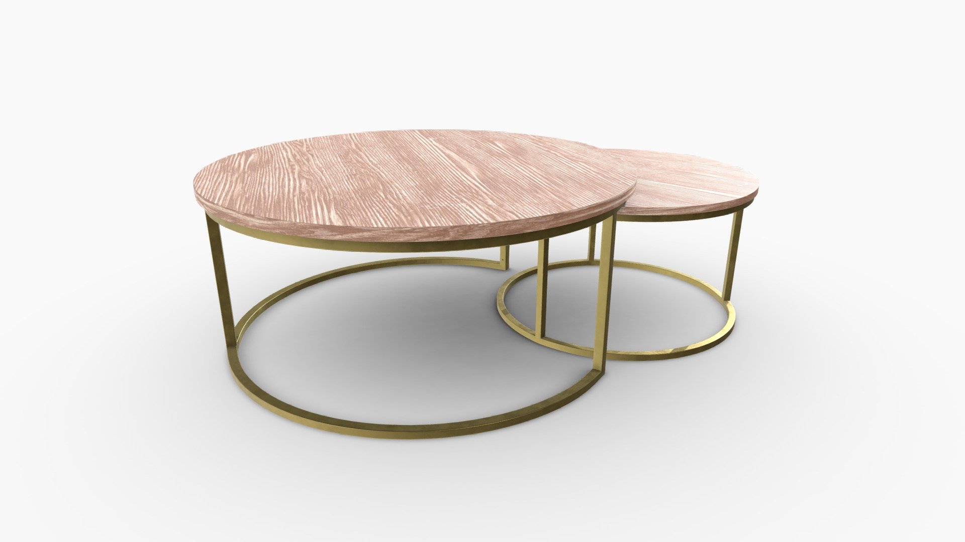 14543_SET X 2 MESAS CENTRO BASE BRASS - Buy Royalty Free 3D model by Inmersivo S.A.S ...