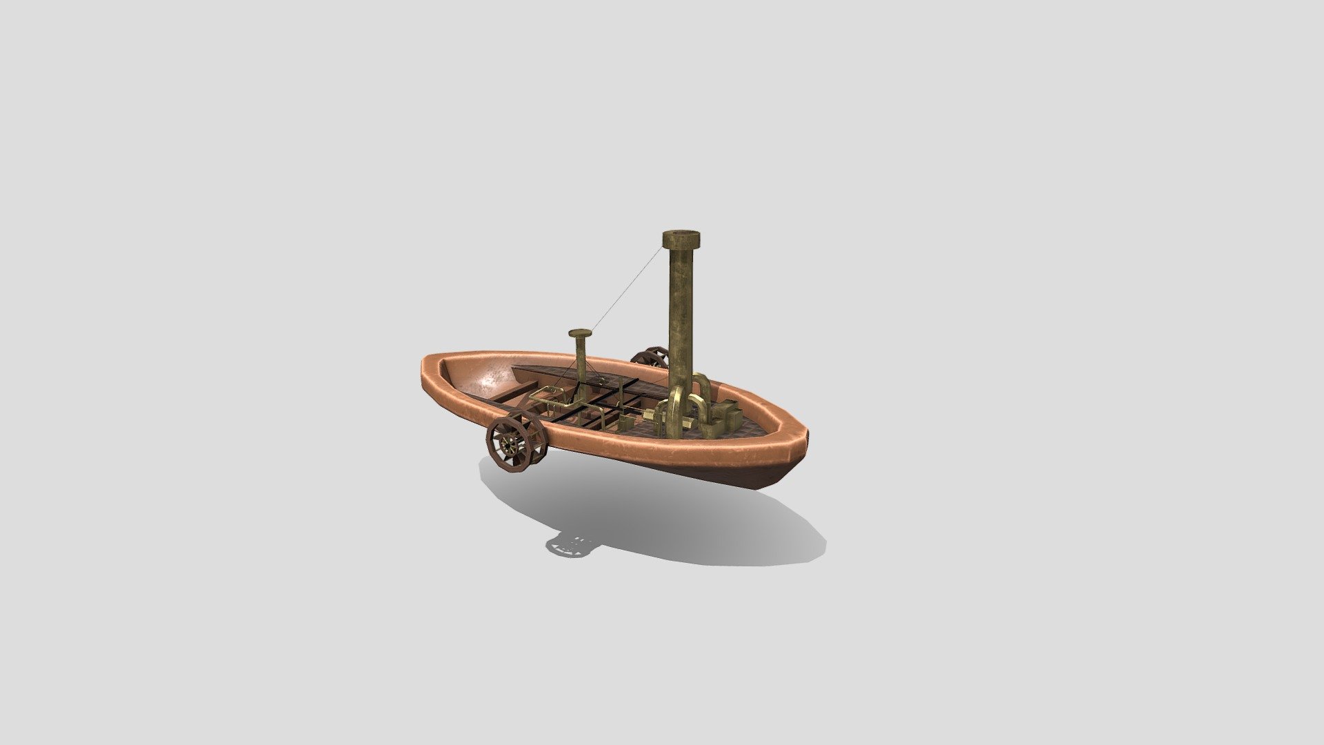 Invention paddle wheel boat - Download Free 3D model by Mazou ...