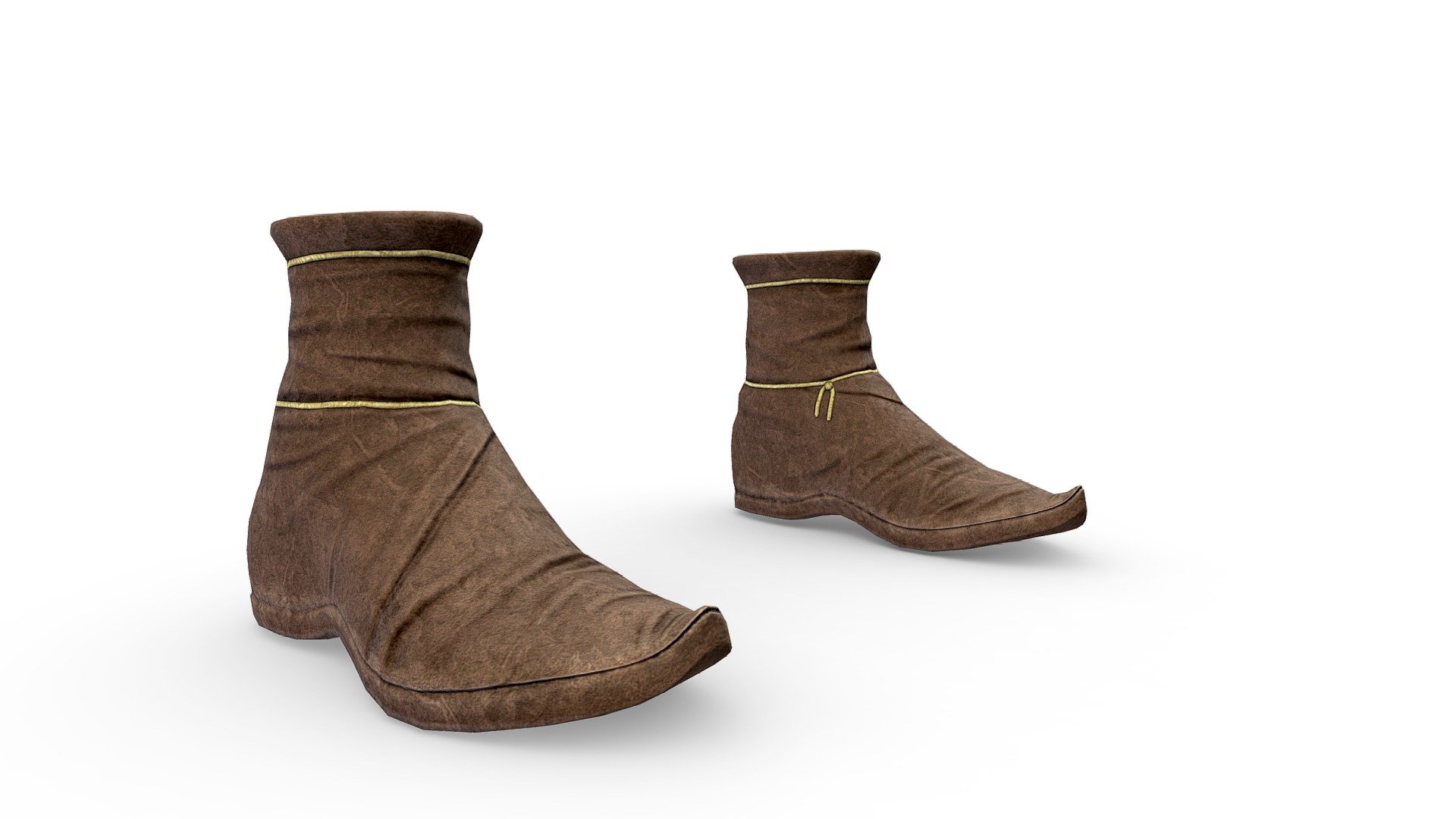 Medieval Flat Pheasant Shoes - Buy Royalty Free 3D model by 3dia ...