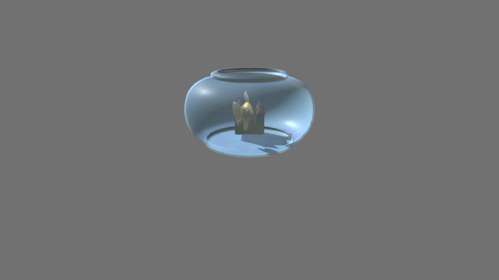 Textured Fish and Castle In Bowl - Download Free 3D model by ...