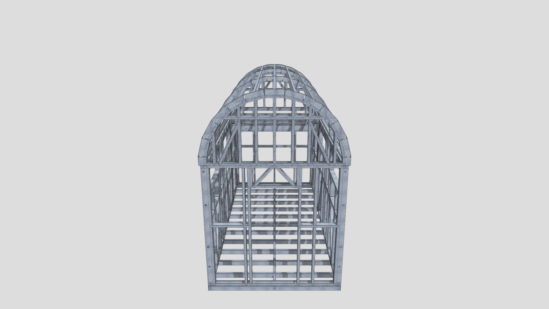 4.8 x 2.4m Curved Roof Custom - 3D model by Central Steel Framing ...