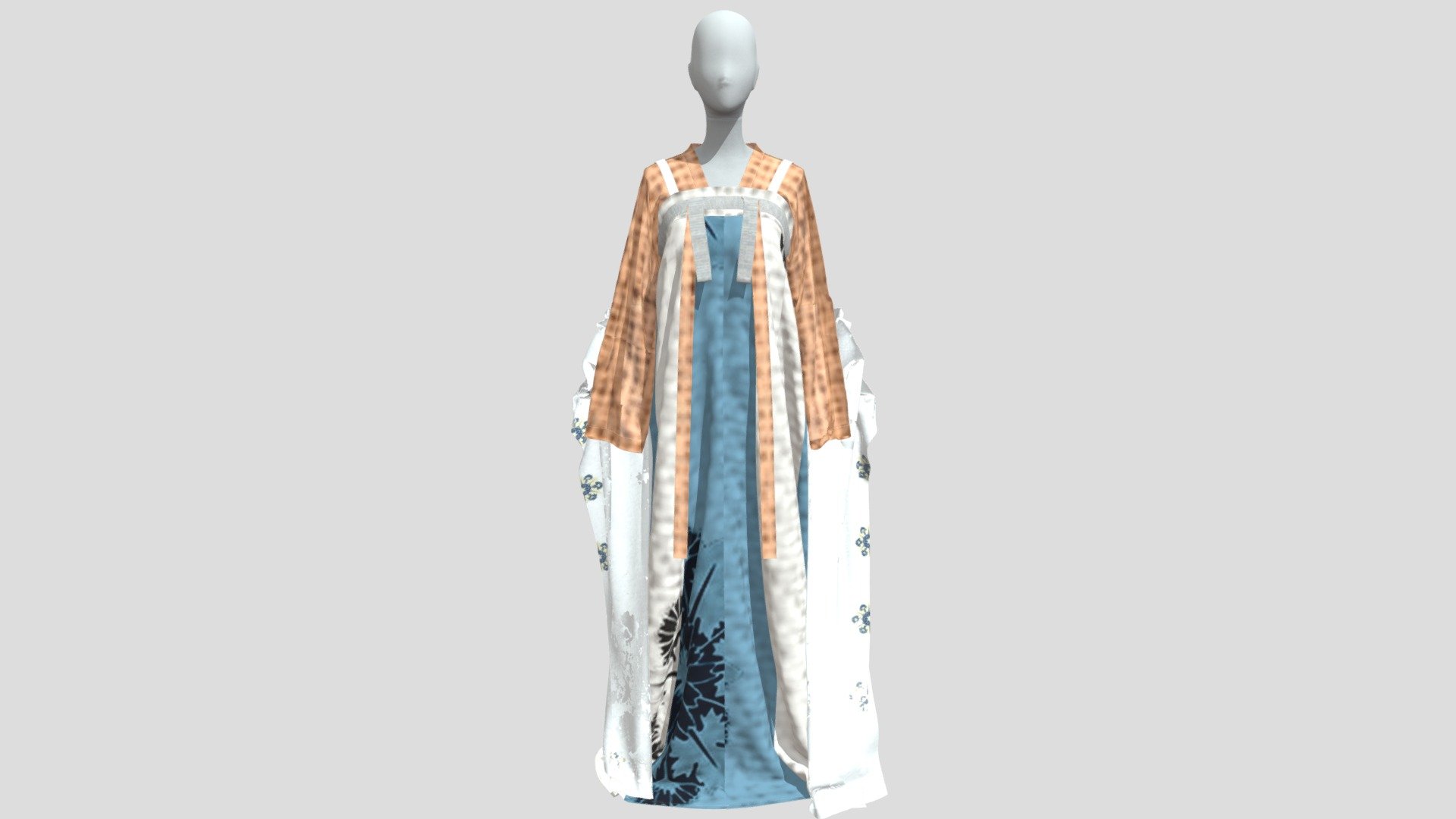 Chest-length Hanfu of Tang Dynasty - Download Free 3D model by Style3D ...