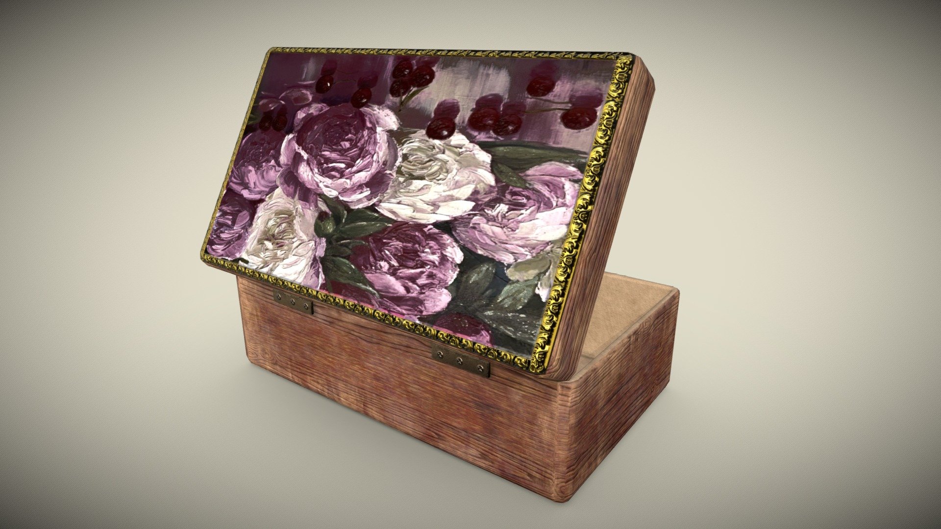 Vintage jewelry box PBR low-poly 3D model - Buy Royalty Free 3D model ...