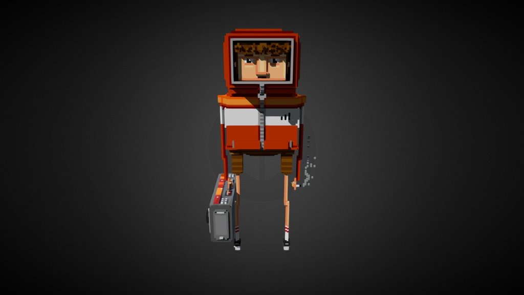 Tv man - Lowpoly - 3D model by Rogerio Camolez (@rogeriocamolez ...
