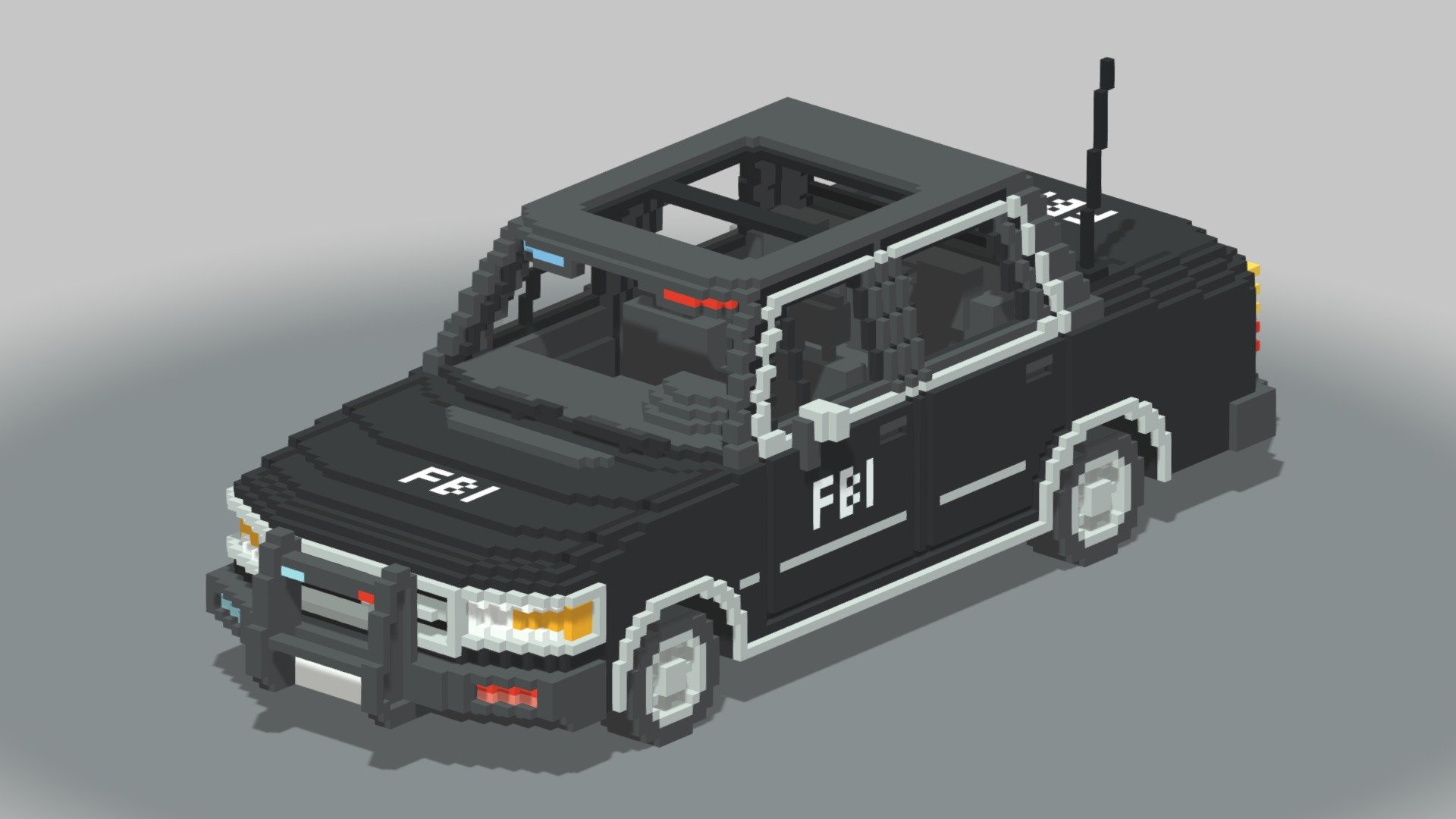 Voxel FBI Car - Buy Royalty Free 3D model by SHUBBAK [be0bf92 ...