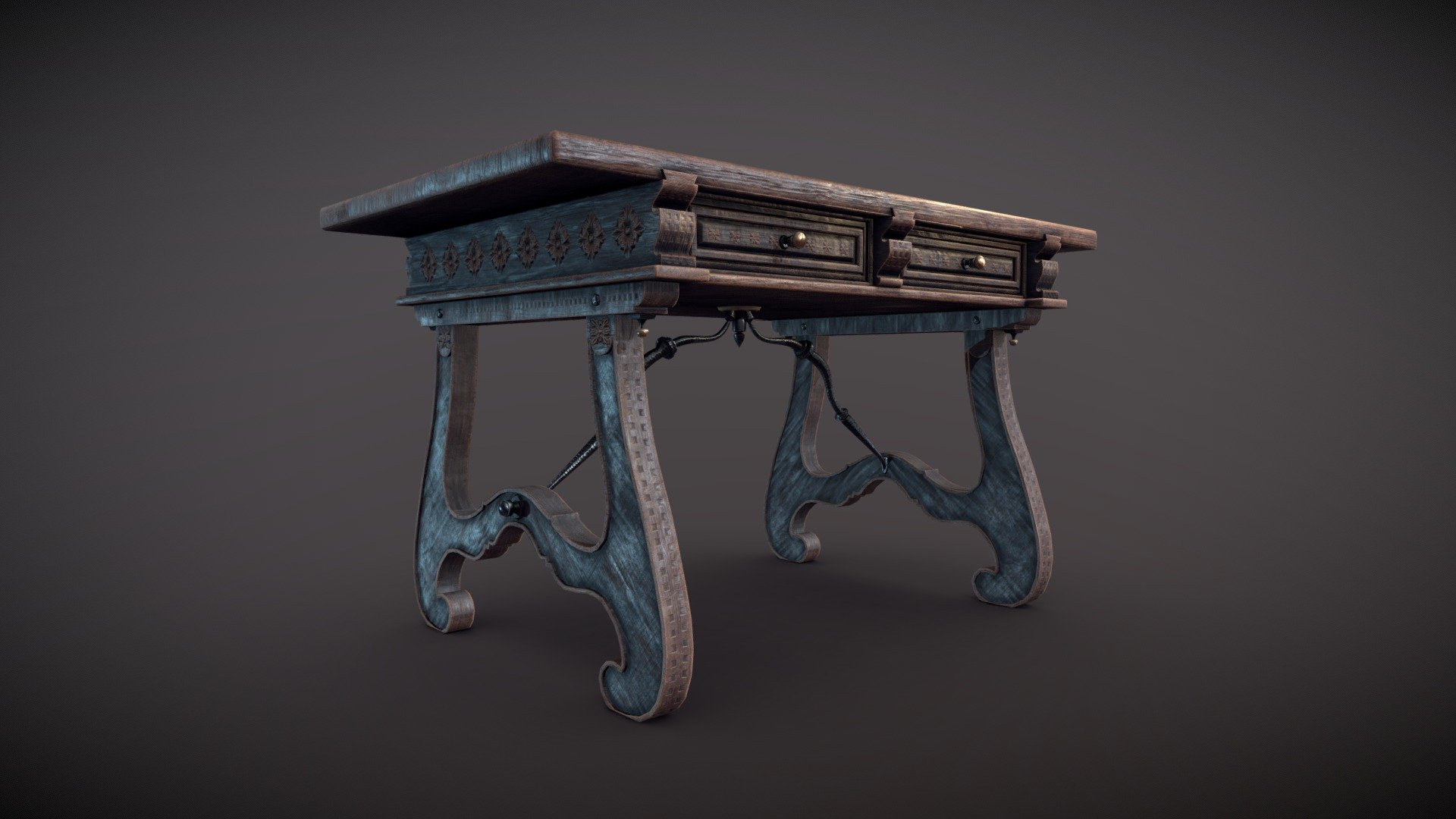 Spanish table 17th century - Buy Royalty Free 3D model by Lucas ...