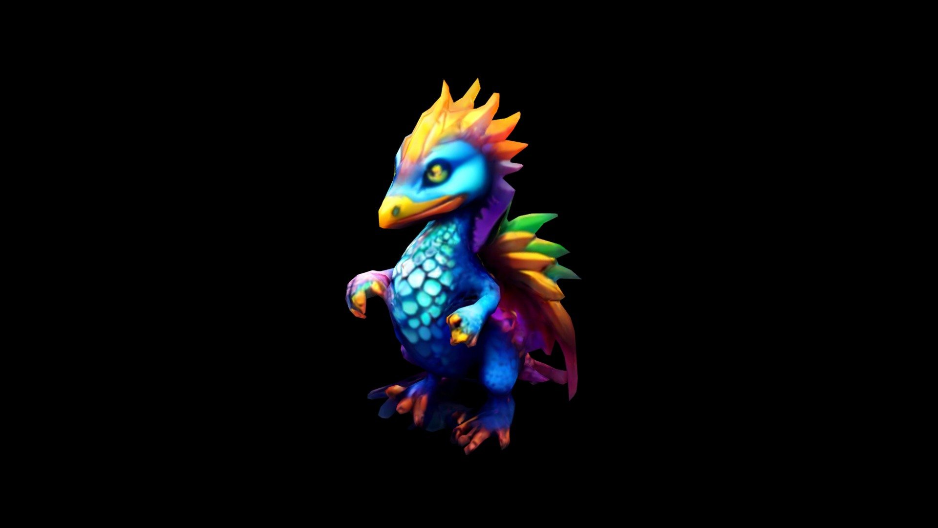 "The Purple Bird-Human Fusion A Mythical Cartoon - Download Free 3D ...