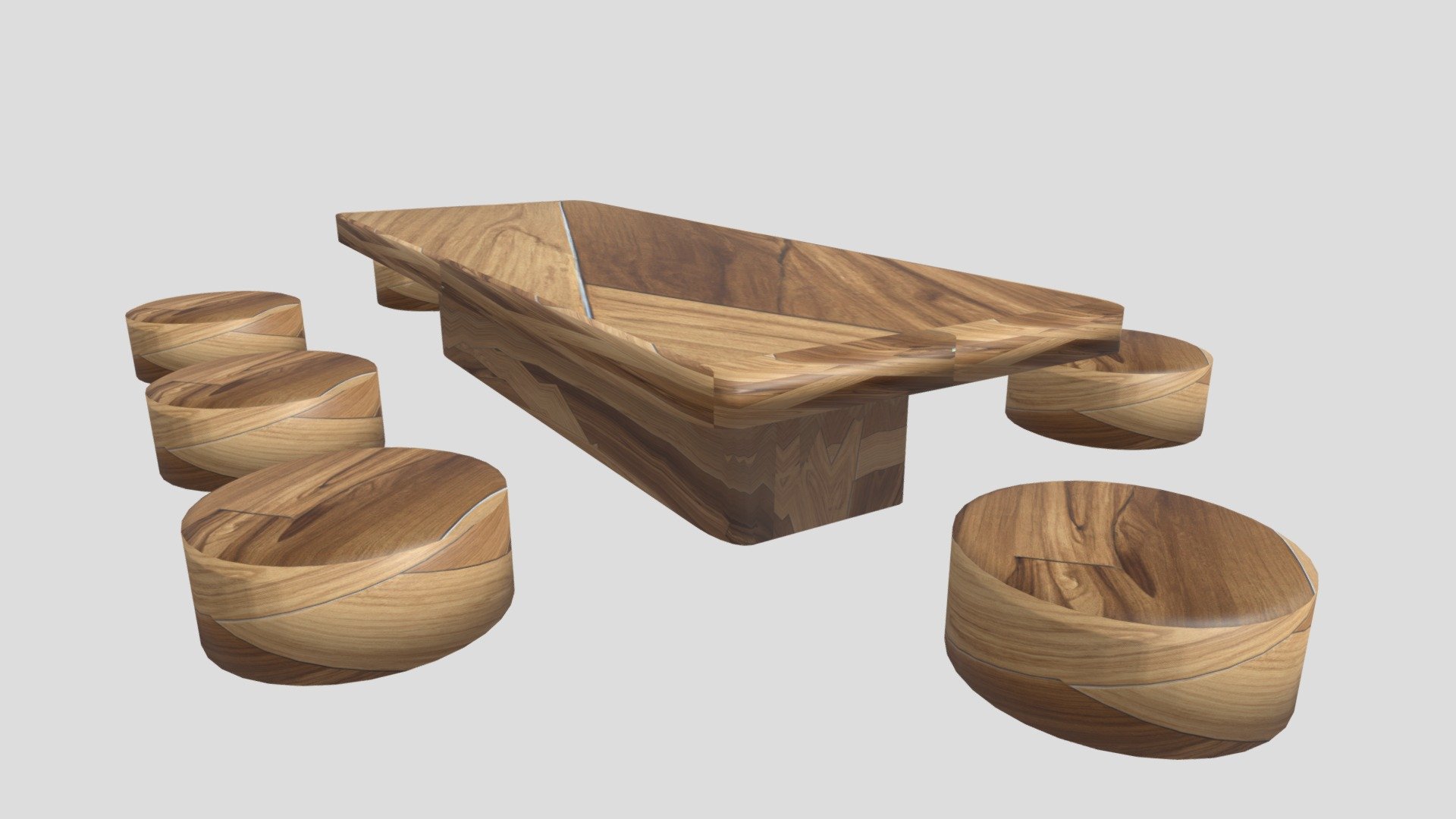 Table and stool seats - 3D model by iteacher [be11fe5] - Sketchfab