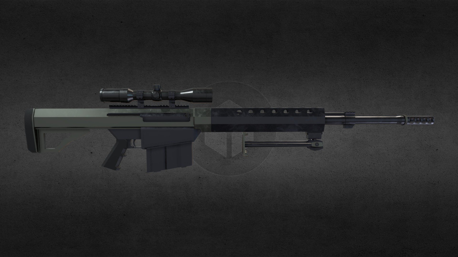 Serbu BFG-50A - Download Free 3D model by Vasily (@3D-Models-Geek ...