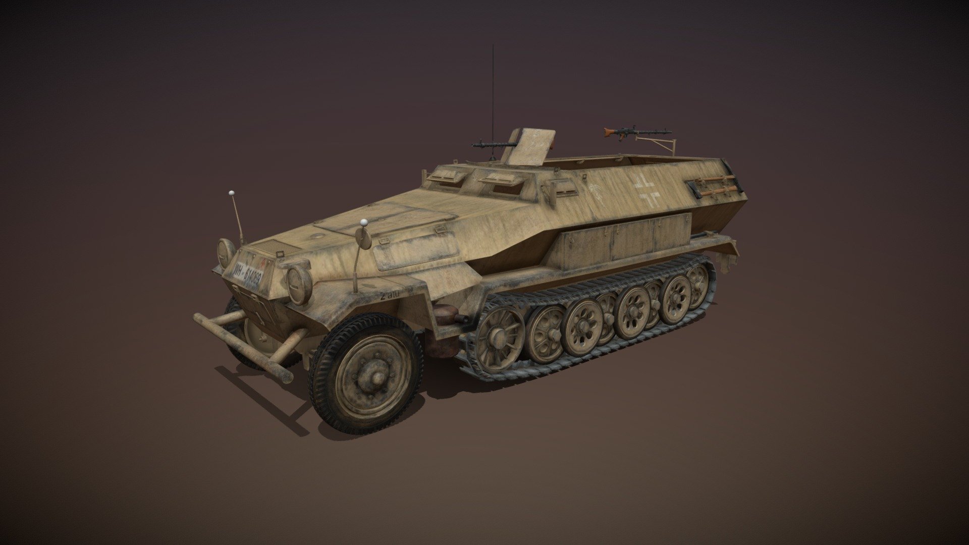 SD.KFZ 251/1 Ausf.B - DAK - 15PD - Buy Royalty Free 3D model by ...