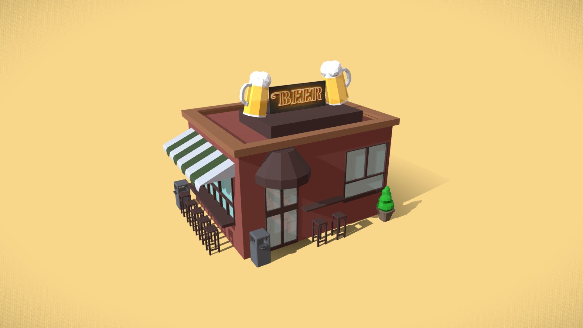 Low Poly Pub - Download Free 3D model by Virginia Vidonis ...