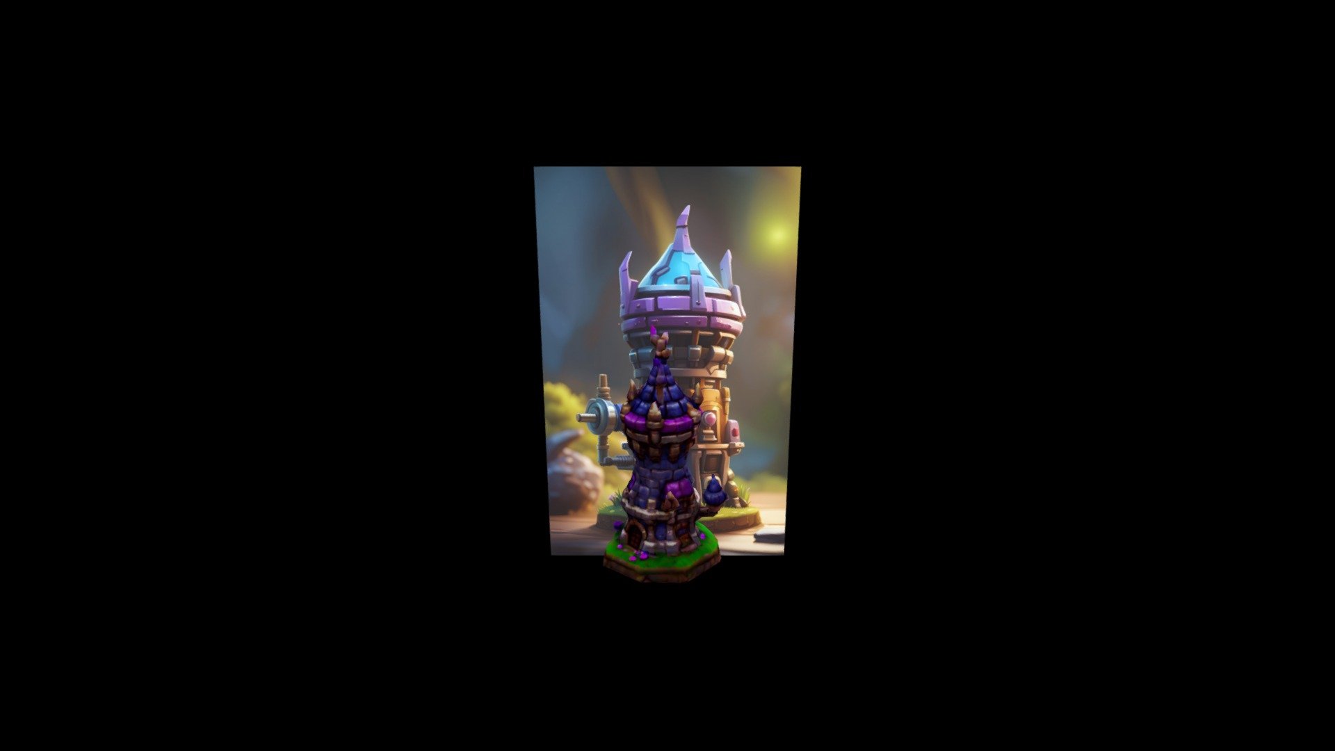 "Miniature Castle with Purple and Blue Turrets" - Download Free 3D ...