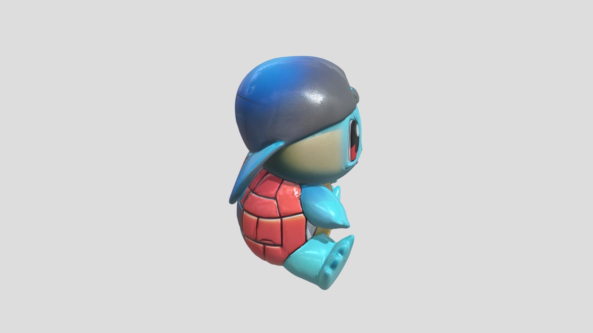 Squirtle _3d Model With Hat - Art 3d Printable - 3D model by ...