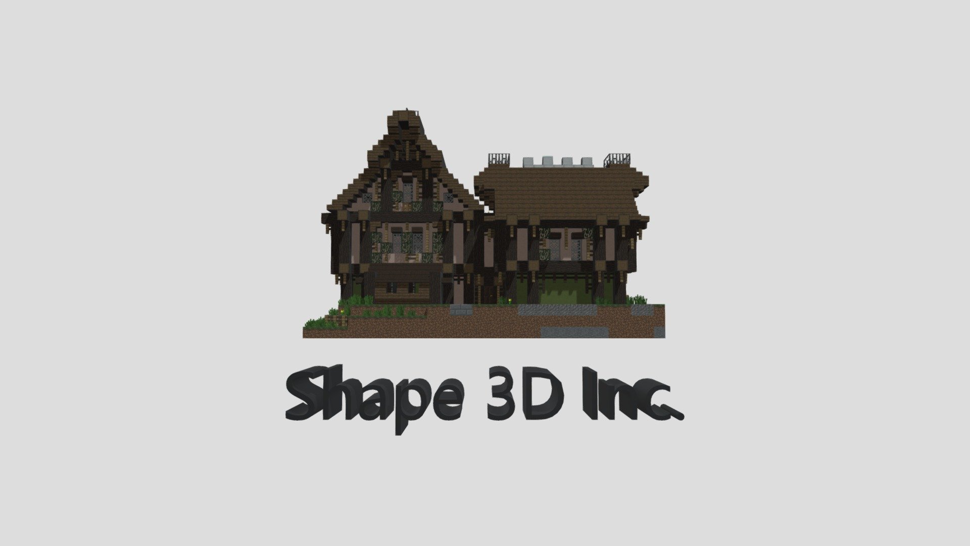 Minecraft House With S3D Byline - Download Free 3D model by Shape 3D ...