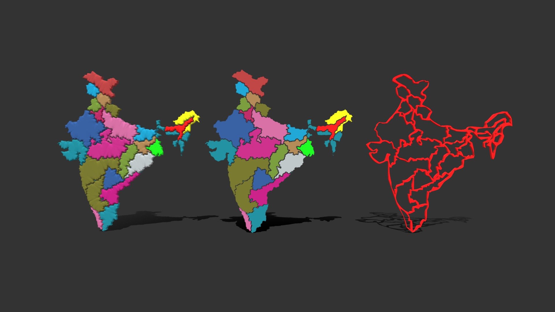 India Map - Buy Royalty Free 3D model by Deepak_Sharma [be4d957 ...