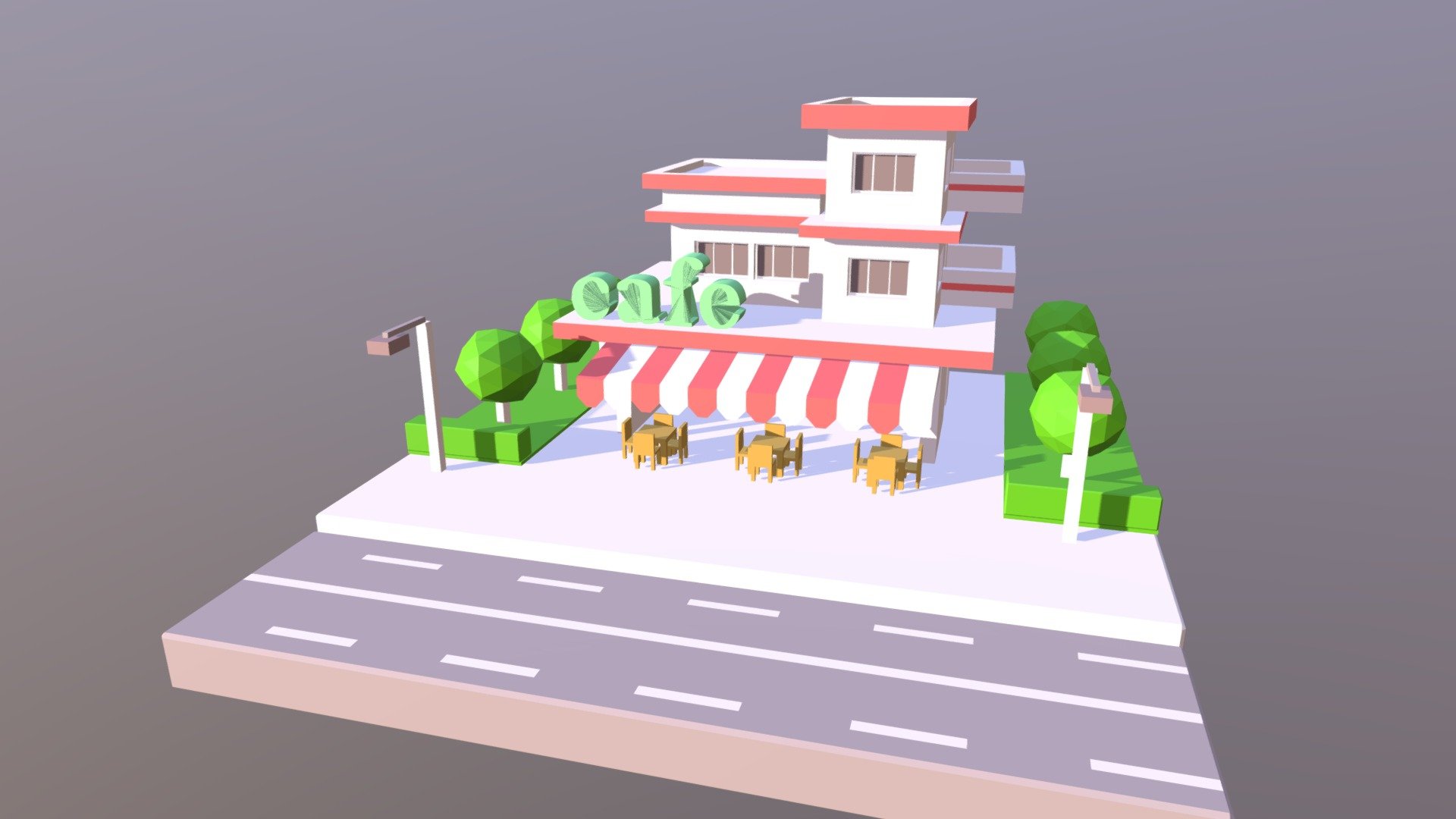cafe - Download Free 3D model by jingjing-haili [be5558c] - Sketchfab