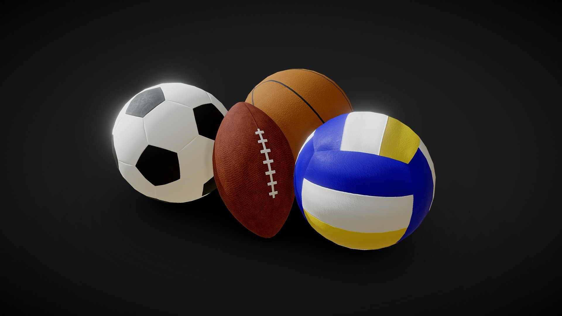 Various Ball Game Balls - Buy Royalty Free 3D model by Rosbergen ...