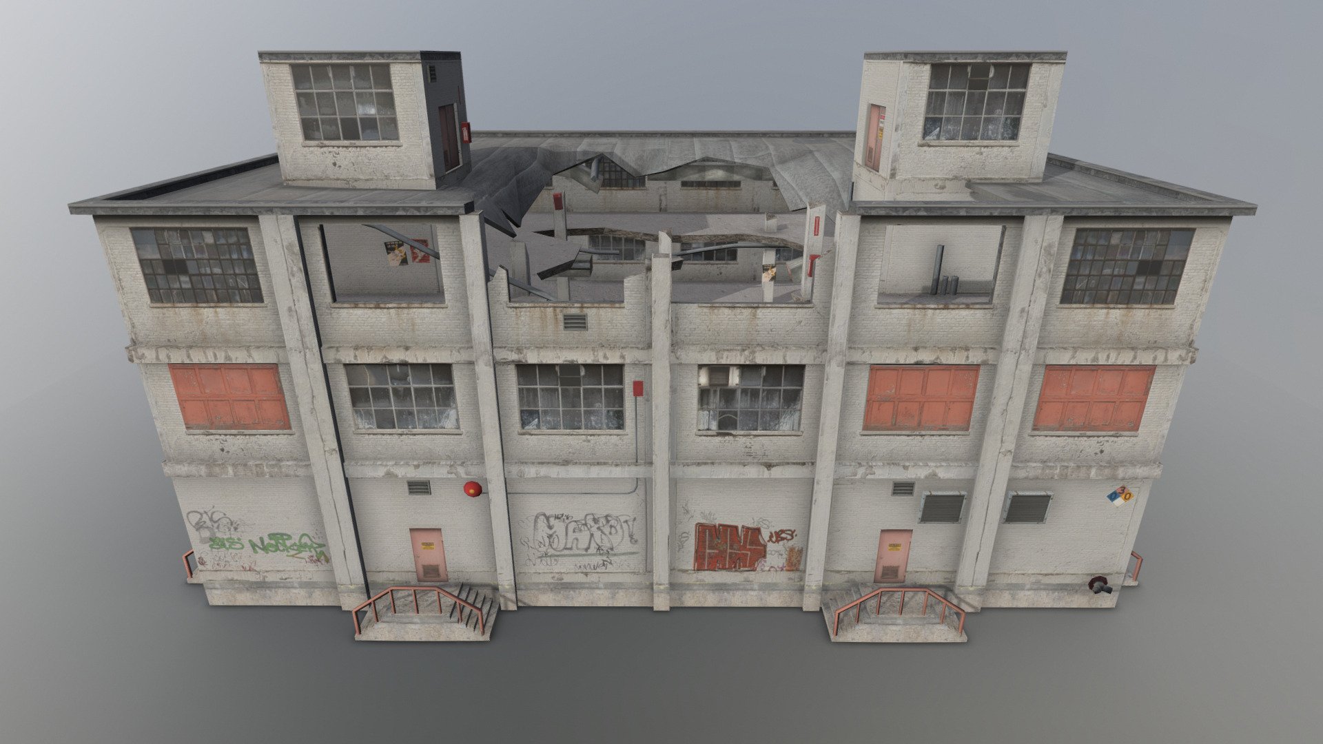 Destroyed Industrial Block - Buy Royalty Free 3D model by CommonSpence ...
