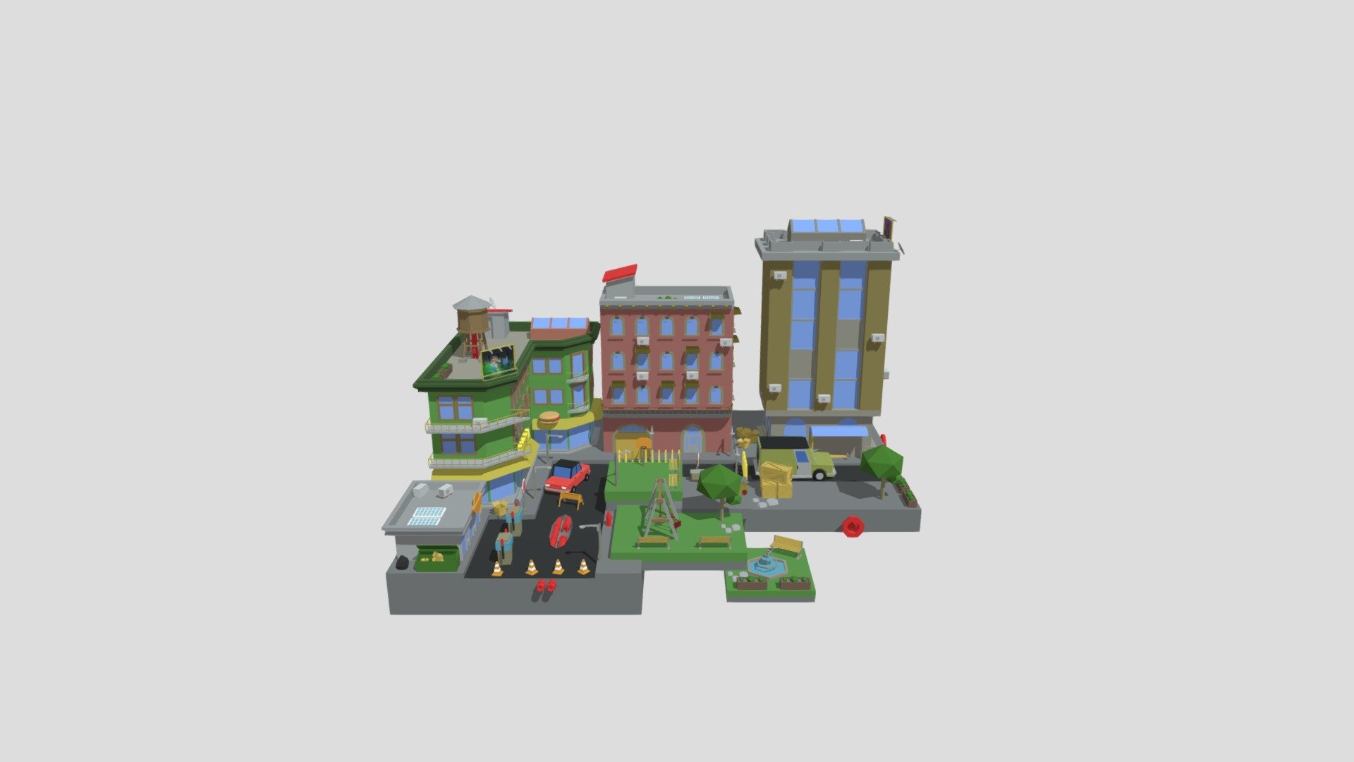 Street - Download Free 3D model by alphakanbaktir [be661ed] - Sketchfab