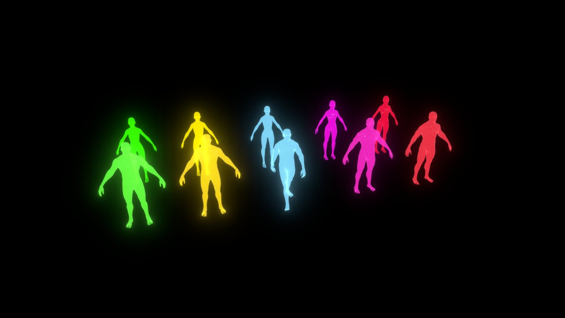 Human Hologram Male & Female 28 Animations - Buy Royalty Free 3D model ...