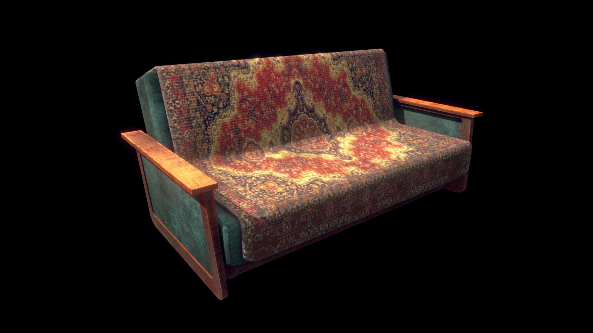 Soviet style sofa with carpet - 3D model by Aluntreya [be79d19] - Sketchfab