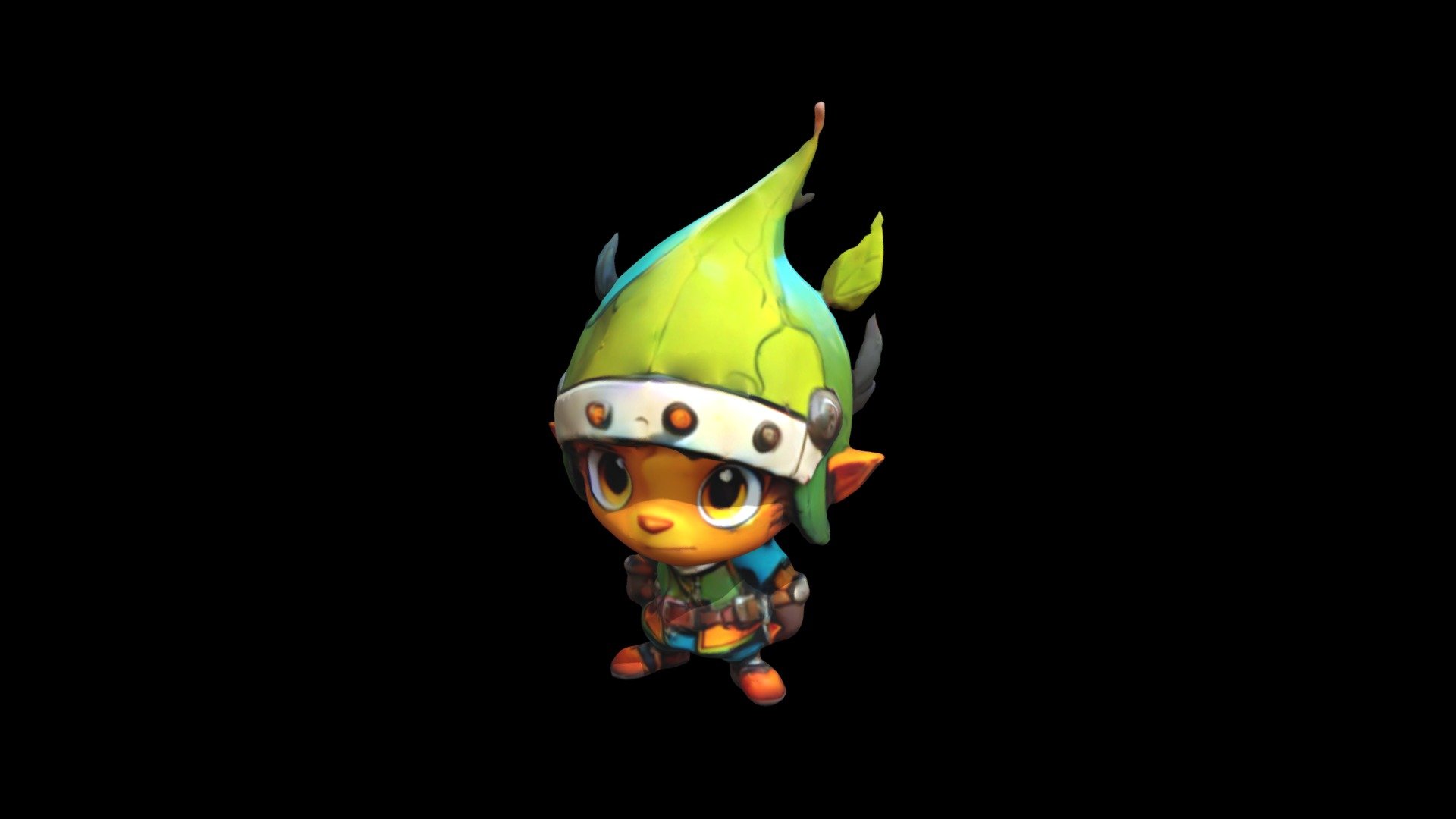 An Adorable Sprite Like Character Wearing A Gree Download Free 3d Model By Klrxyz Be7cee9